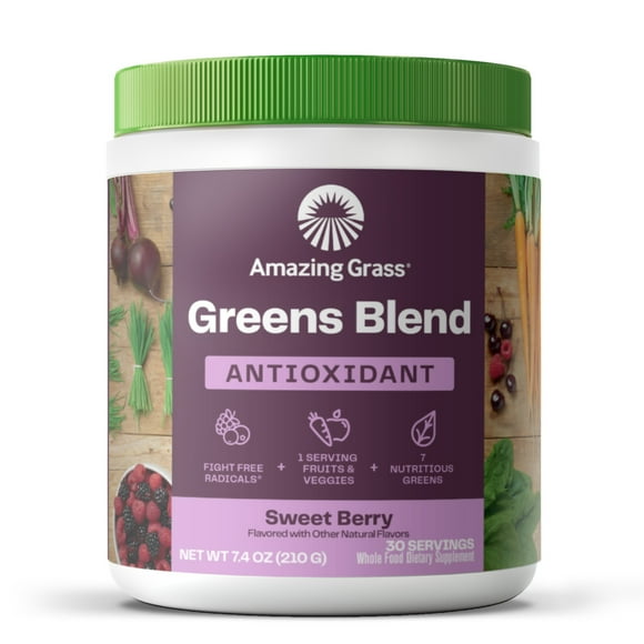 Amazing Grass Antioxidant Green Superfood Powder, Sweet Berry, 30 Servings