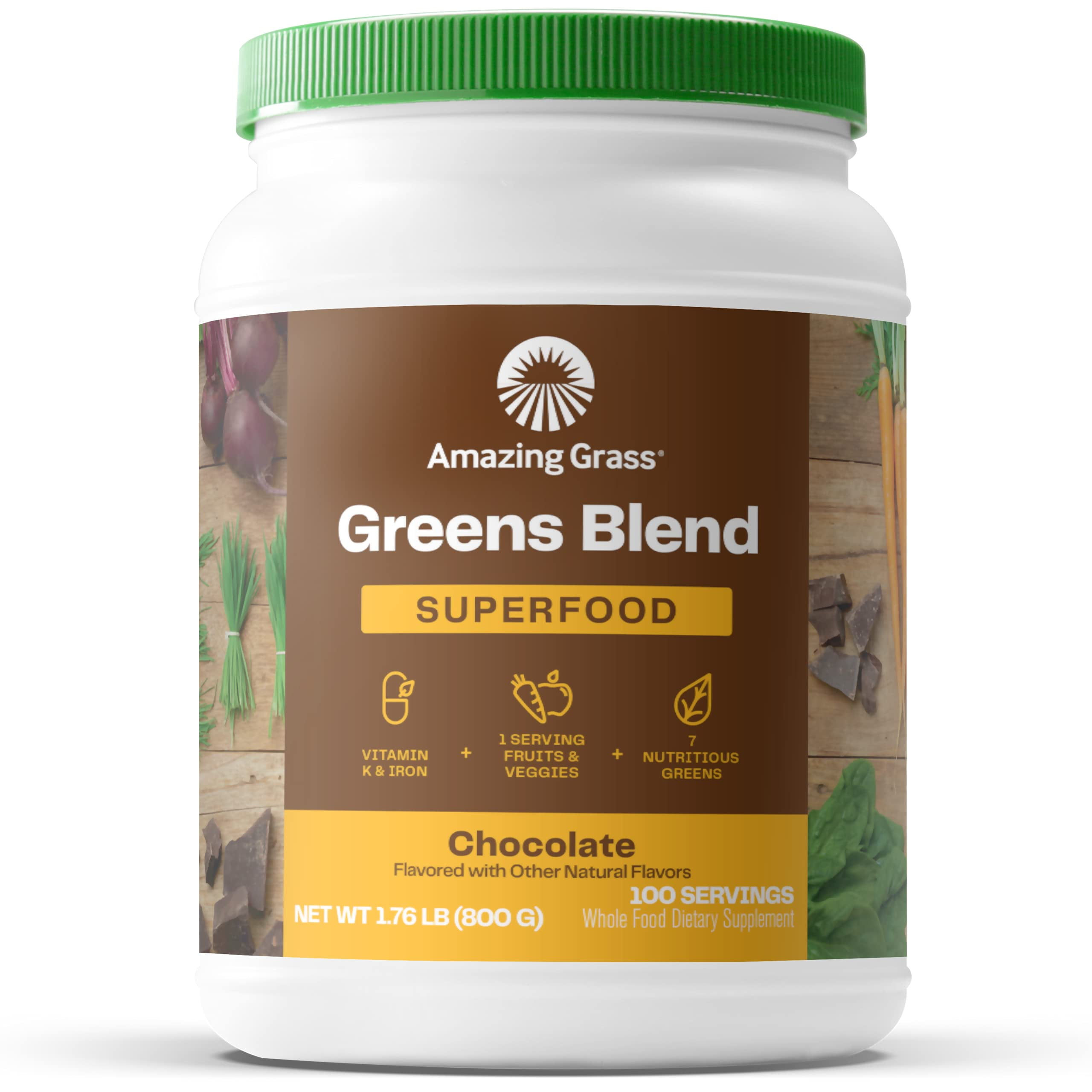 Amazing Grass Organic Superfood Greens Blend, Vegan Whole Mix ...