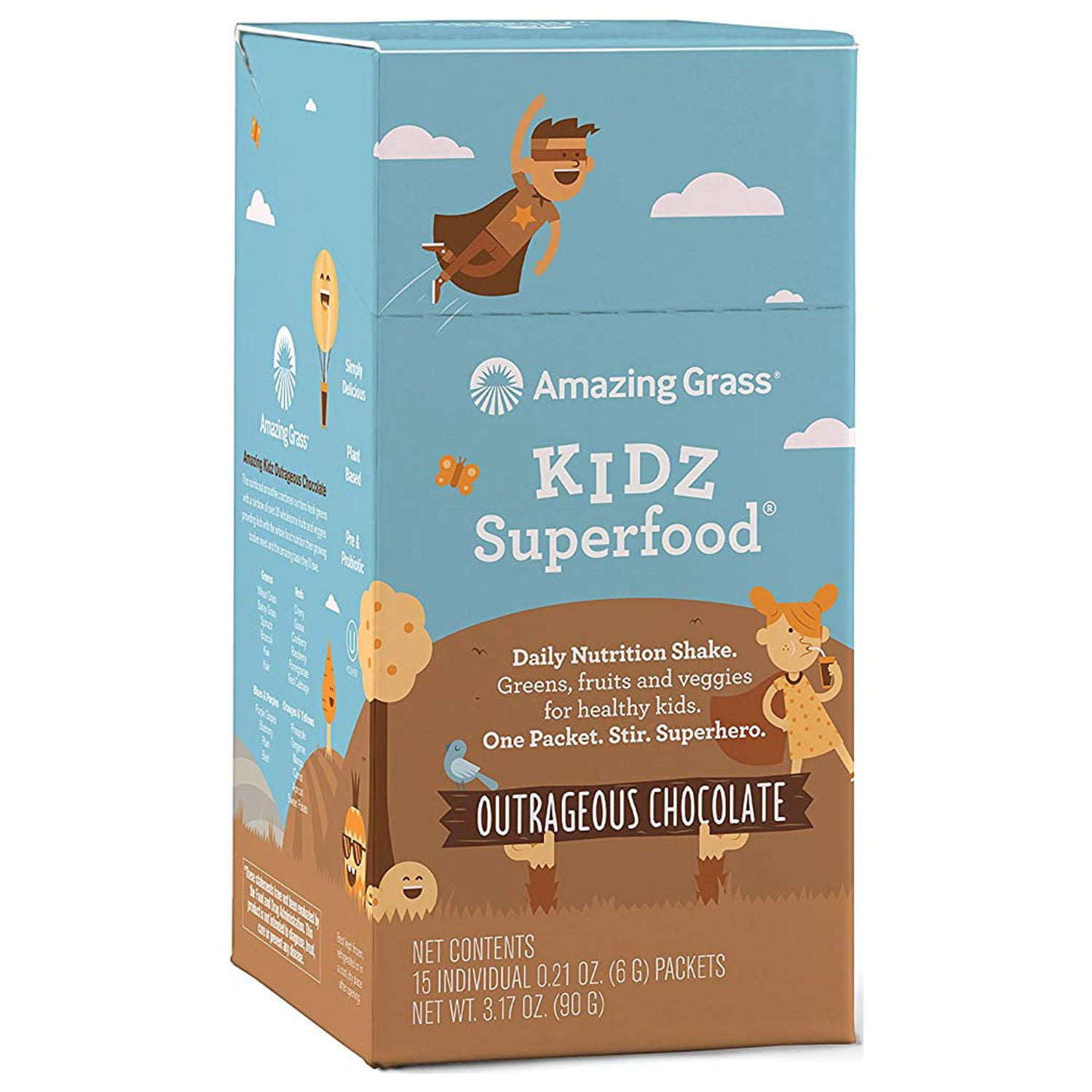 Amazing Grass Kidz Superfood Powder, Chocolate, 15 Packets - Walmart.com