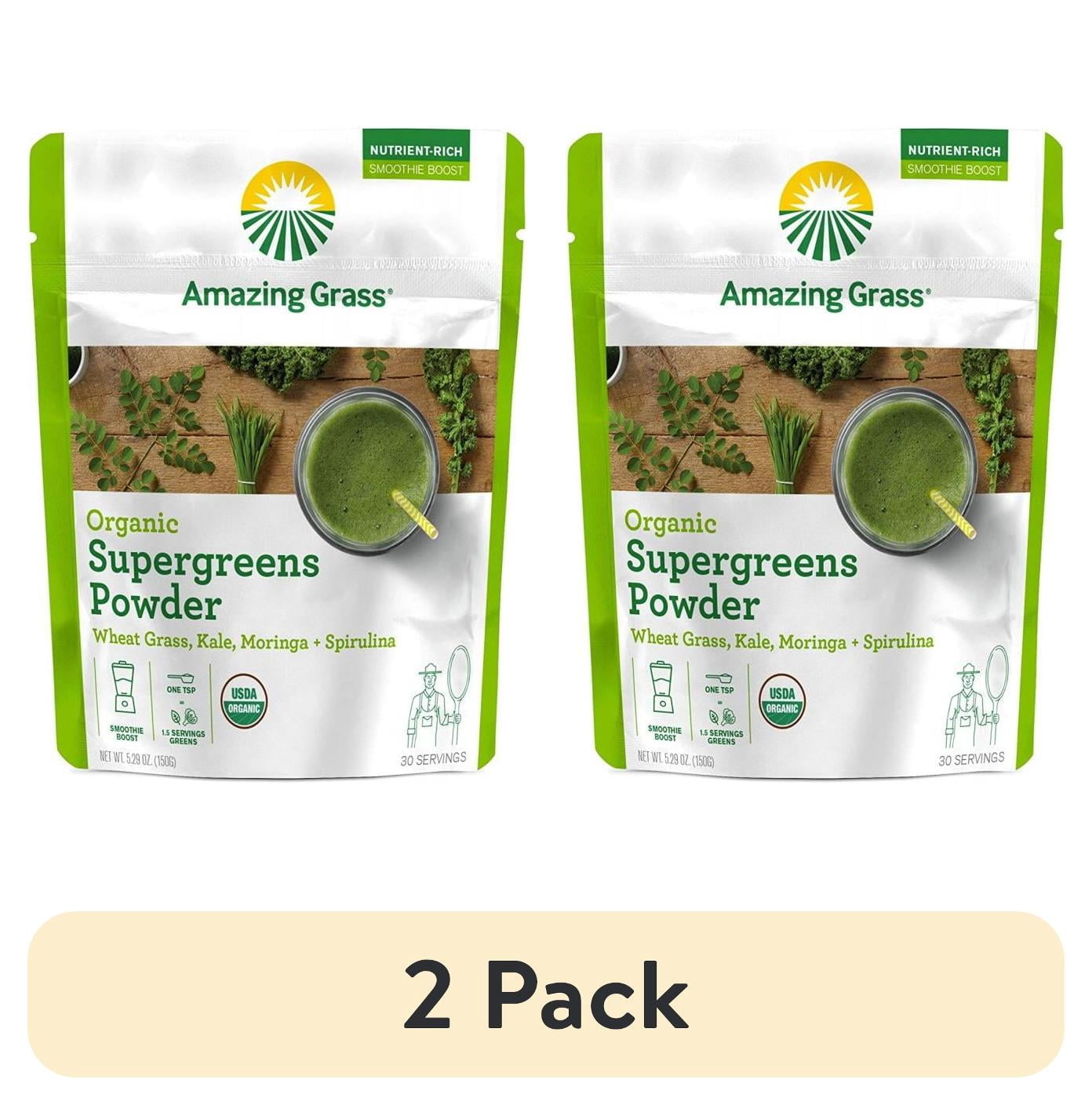 (2 pack) Amazing Grass Organic Supergreens Powder, 5.29oz, 30 Servings ...