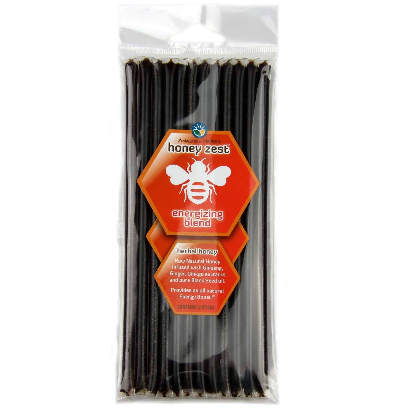 Amazing Herb HoneyZest Energizing Honey Sticks, 12 Ct - Walmart.com