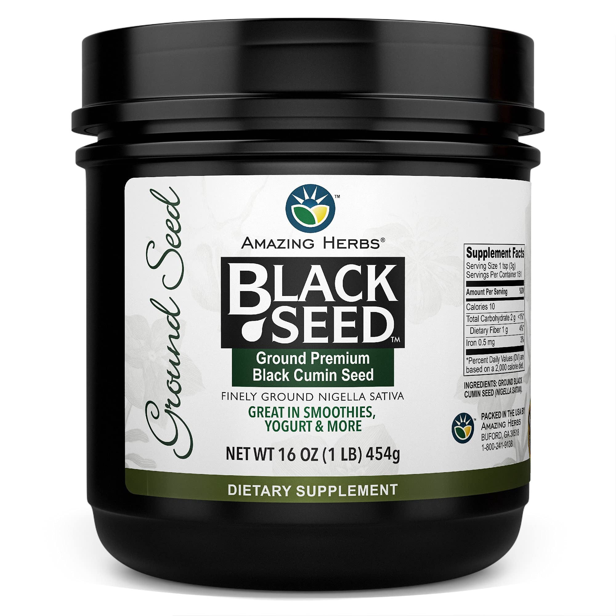 Amazing Herbs PremiumTRDN Ground Black Cumin Seeds - Finely Ground ...