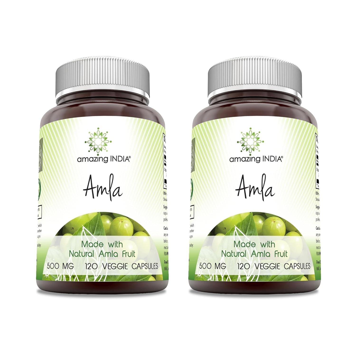 Amazing India Amla 500 Mg Per Serving 120 Veggie Capsules Supplement ...