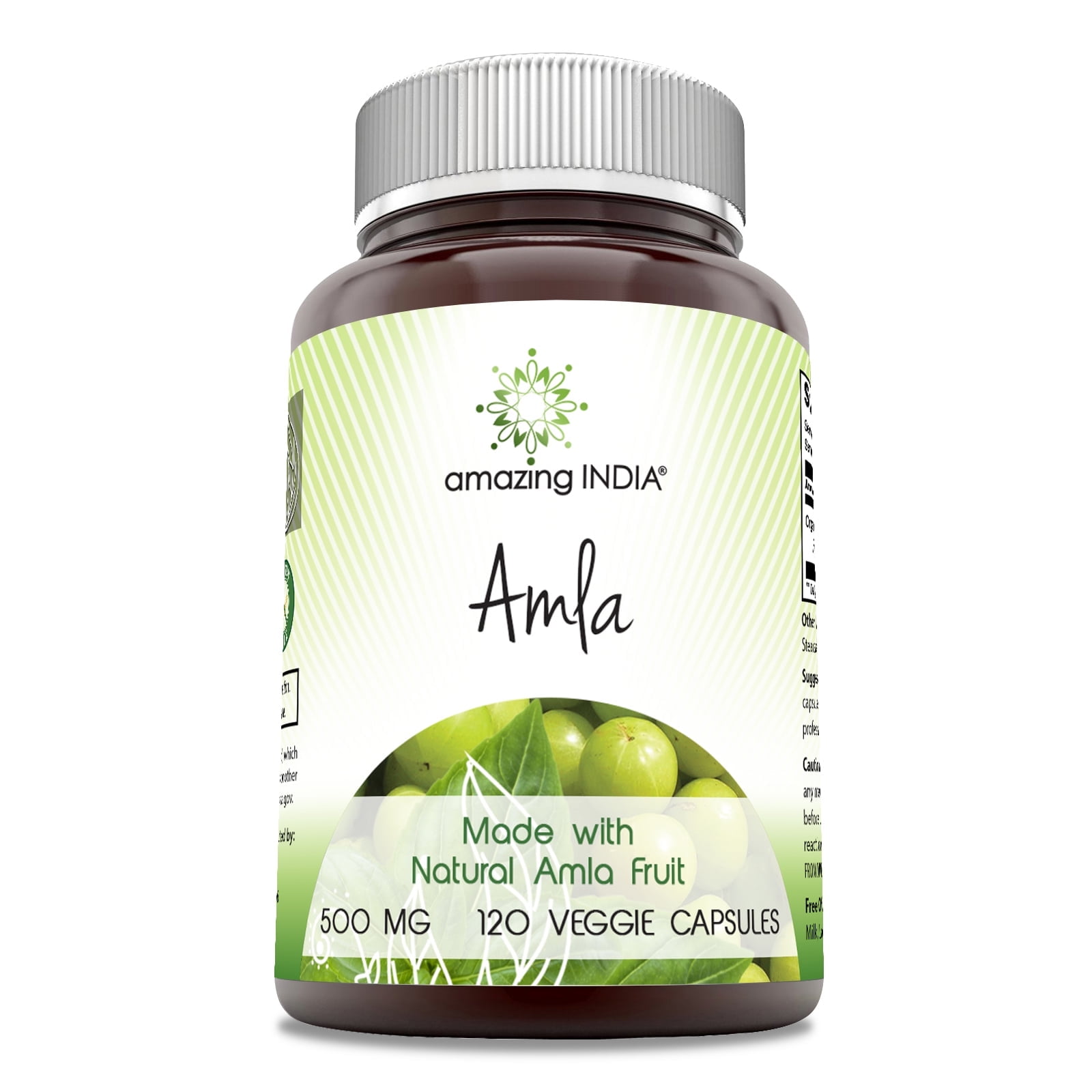Amazing India Amla Fruit Extract 500mg, 120 Veggie Capsules, Non-GMO ...