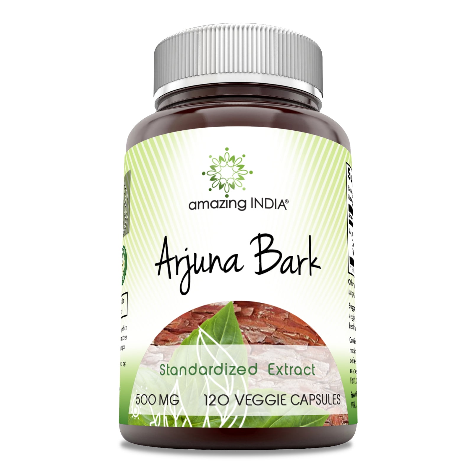 Amazing India Arjuna Bark Extract 500 Mg Per Serving 120 Veggie ...