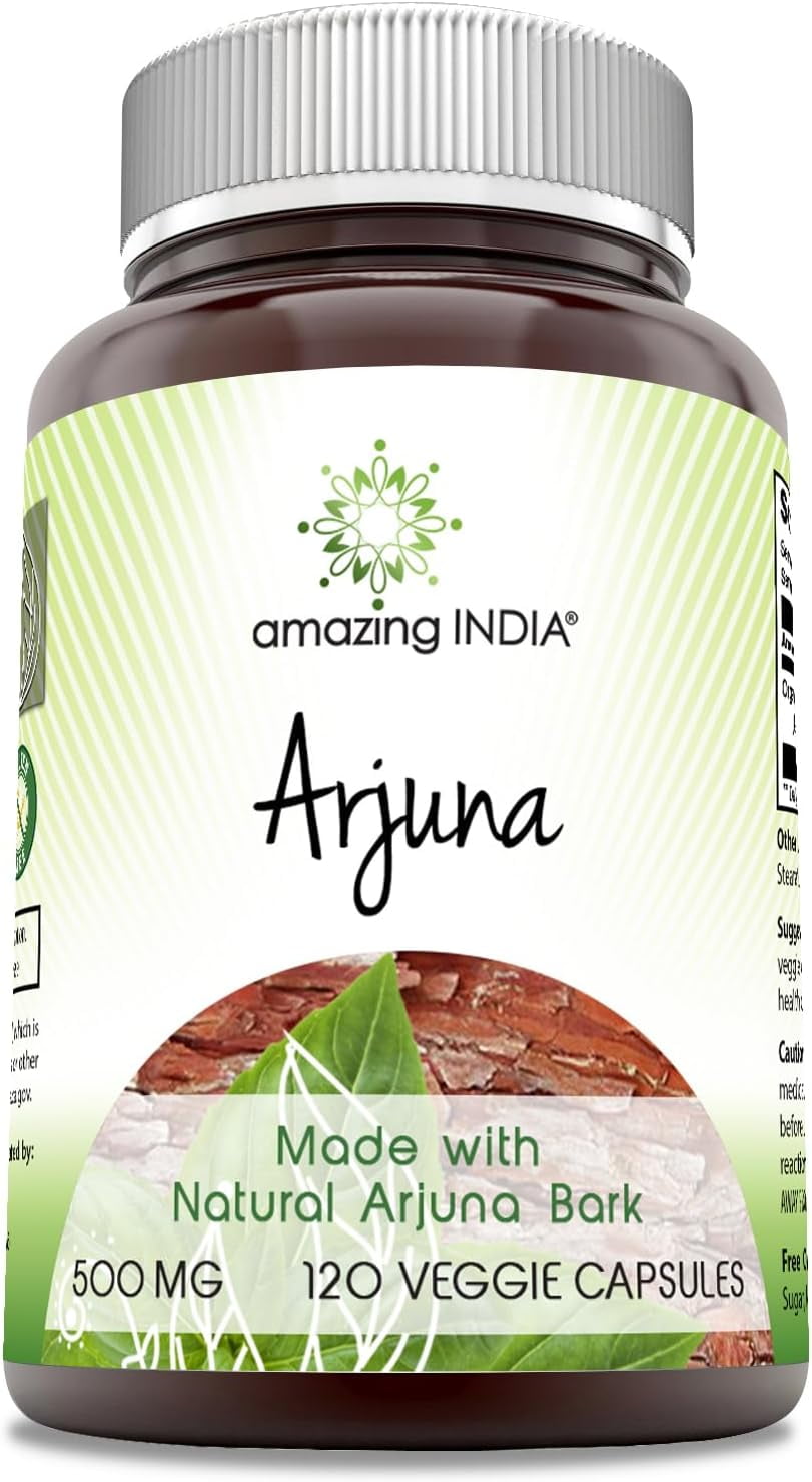 Amazing India Arjuna 500 Mg Veggie Capsules - Made in USA - Walmart.com