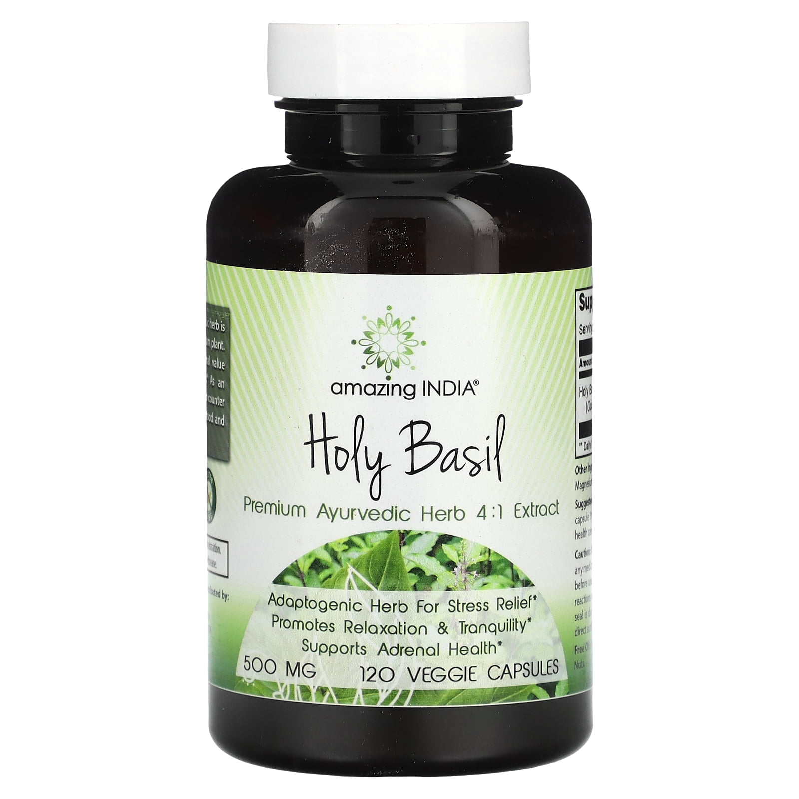 Amazing India Holy Basil 500 Mg 120 Veggie Capsules