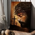 Amazing Jesus Painting Crown Of Thorns Three Crosses Religious Art ...