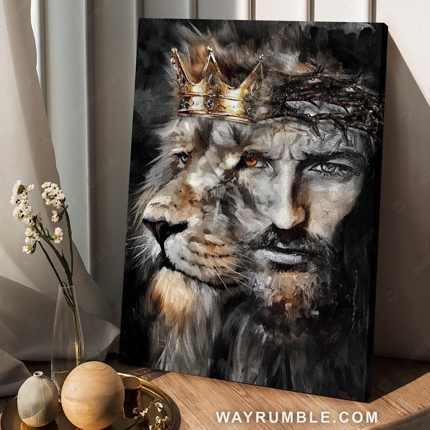 Amazing Lion of Judah, Jesus painting, Unique crown - Jesus Portrait ...