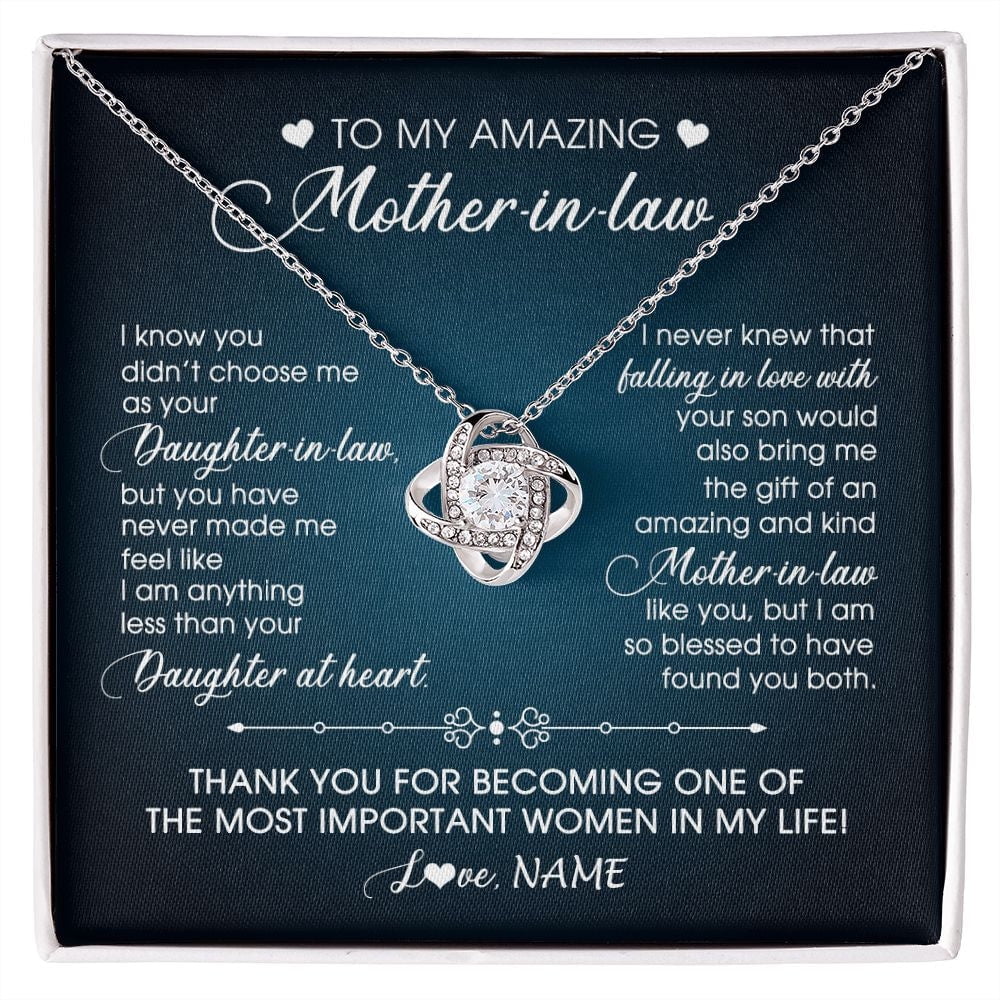 Amazing Mother In Law Kind Necklace, White Love Knot Necklace - Walmart.com