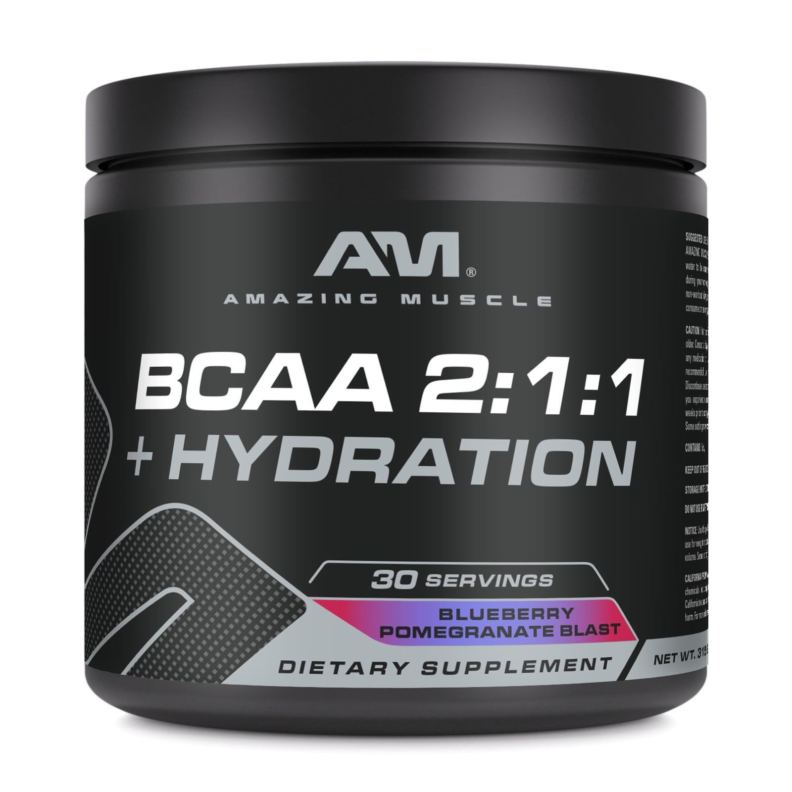 Amazing Muscle BCAA 2:1:1 315 Grams Powder Natural Blueberry ...