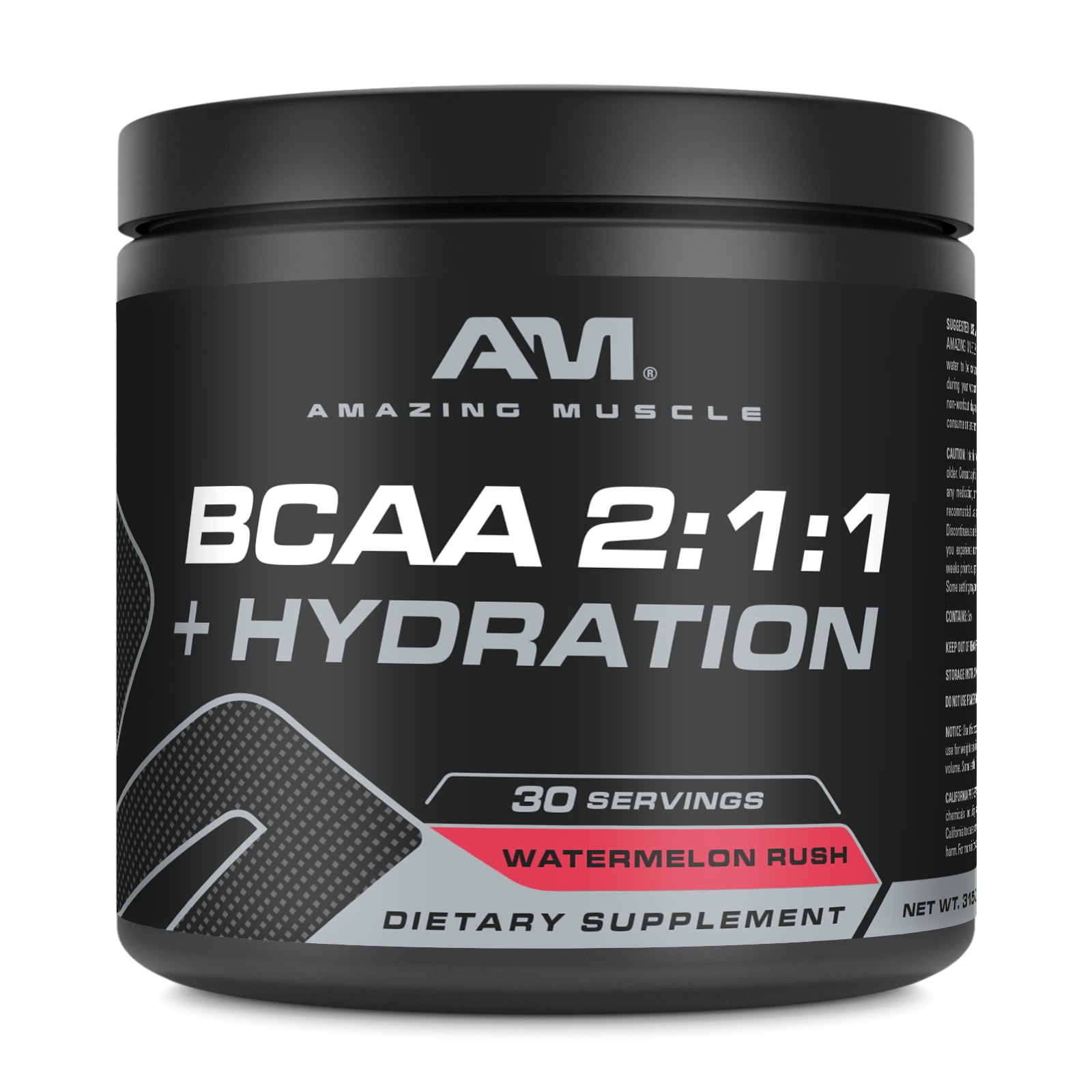 Amazing Muscle BCAA 2:1:1 315 Grams Powder Natural Watermelon Rush ...