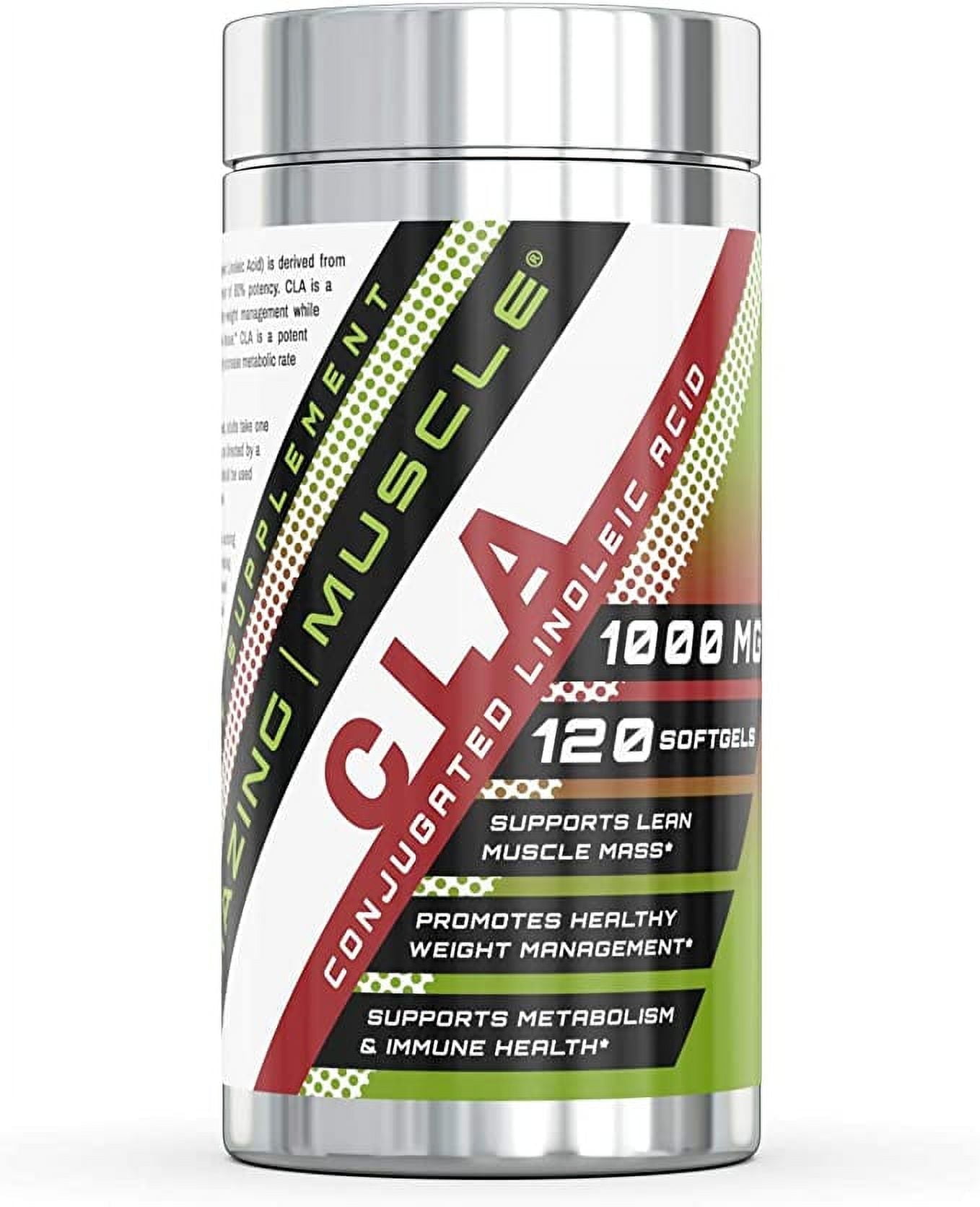 Amazing Muscle CLA - 1000 Mg, 120 Softgels - Conjugated Linolenic Acid ...