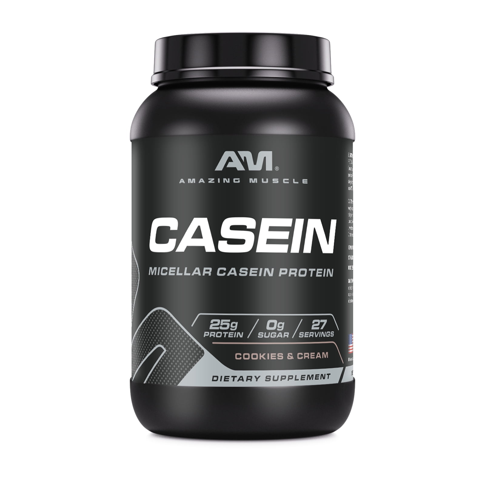 Amazing Muscle Casein Protein 2 Lbs Cookies & Cream Flavor Supplement ...