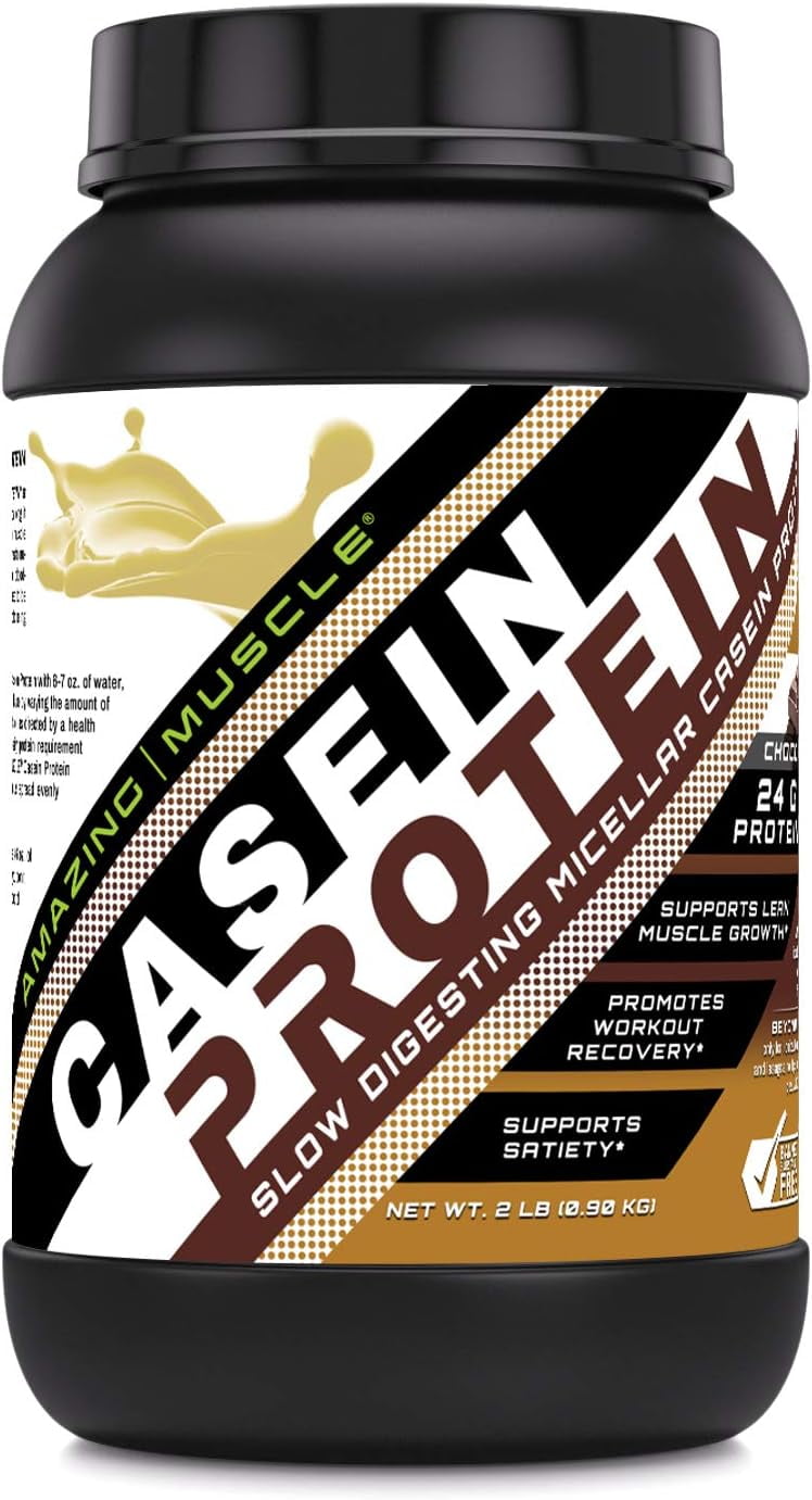 Amazing Muscle Casein Protein 2 Lbs Dutch Chocolate Flavor Supplement ...