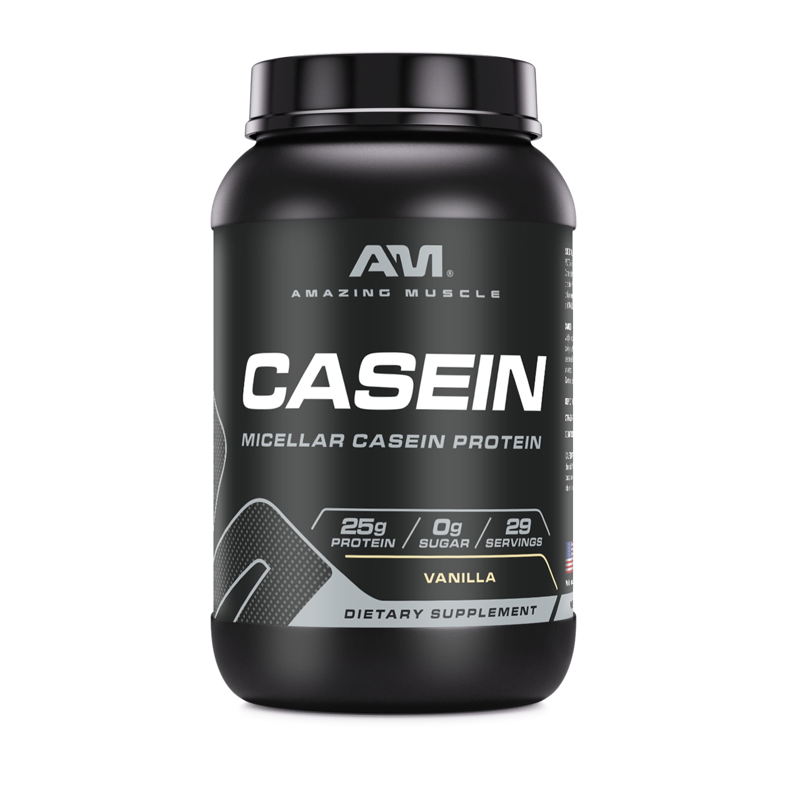 Amazing Muscle Casein Protein, Vanilla Flavor, 2Lbs | 27 Servings | Non ...