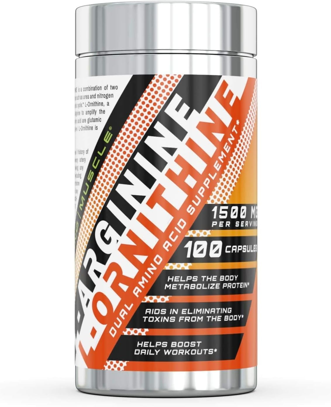 Amazing Muscle L-Arginine/L-Ornithine 1500 Mg Per Serving 100 Capsules ...