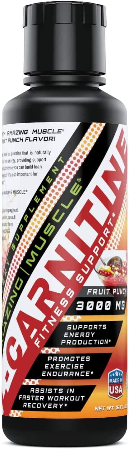 Amazing Muscle Essential Pure Flavor L-Carnitine Fruit Punch - 3000 Mg ...