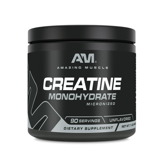 Amazing Muscle Creatine Monohydrate, Unflavored, 5000mg, 90 Servings ...