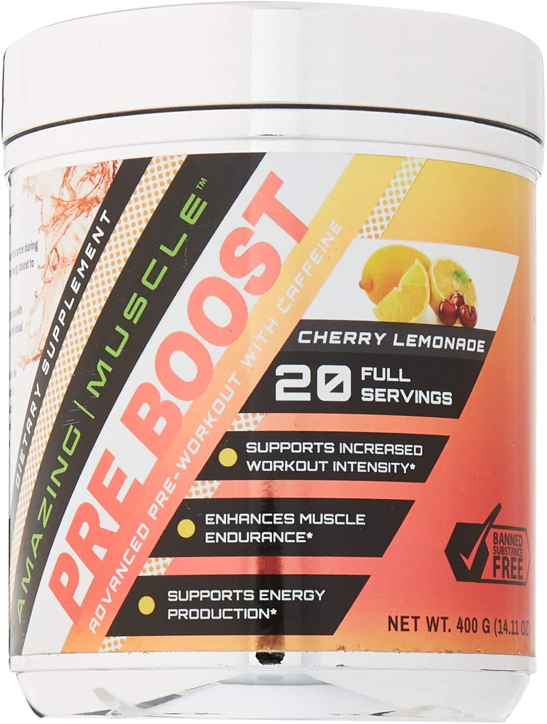 Amazing Muscle Pre Boost-Advanced Pre-Workout Formula with Caffeine ...