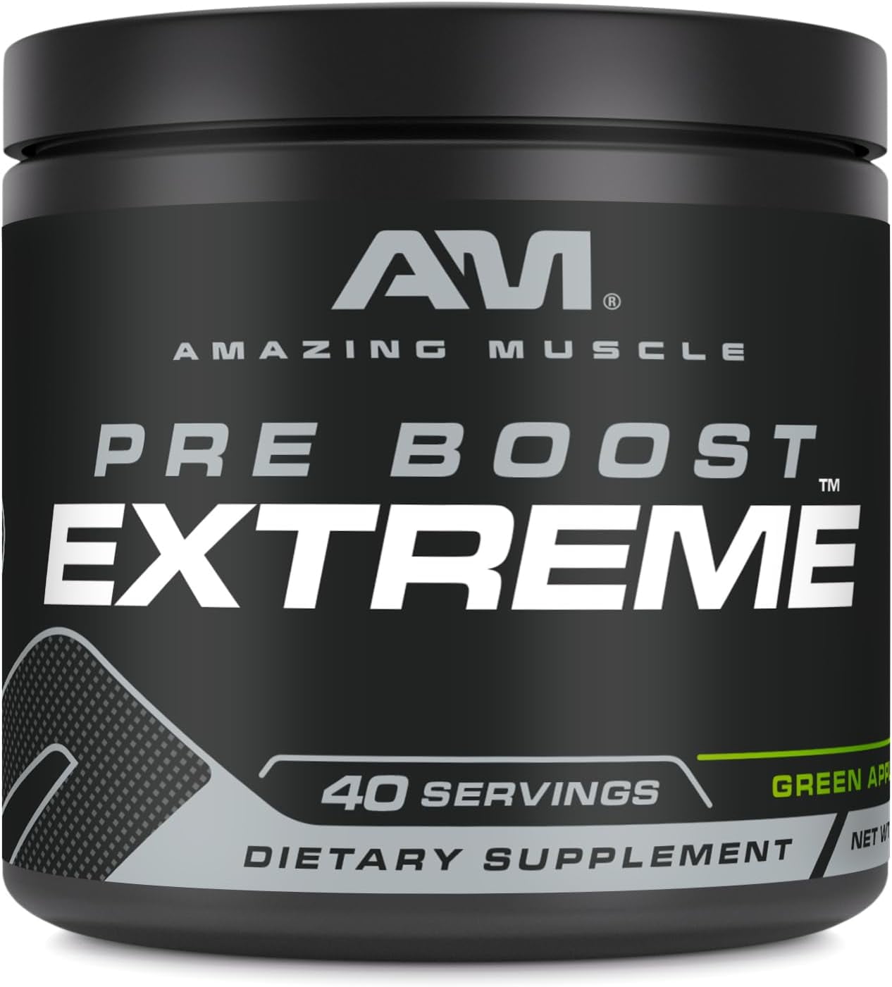 Amazing Muscle Pre Boost Extreme 580 Grams Powder Natural Green Apple ...