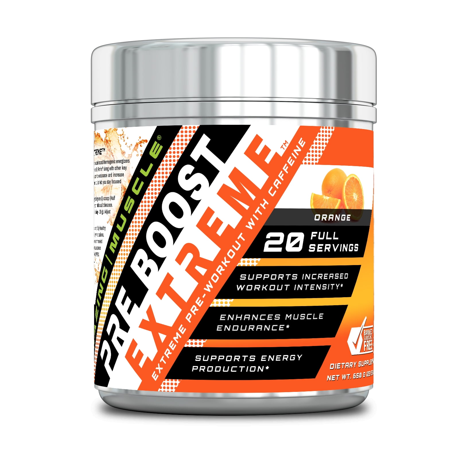 Amazing Muscle Pre Boost Extreme Orange Flavor | 20 Servings | Pre ...