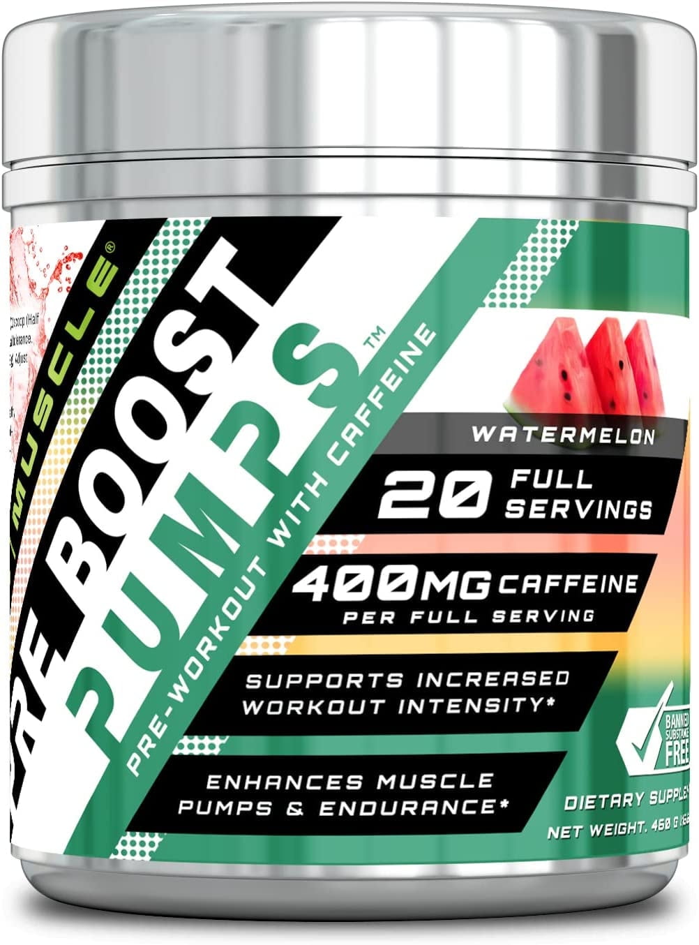Amazing Muscle Pre Boost Pumps Watermelon Flavor Supplement | 400MG ...