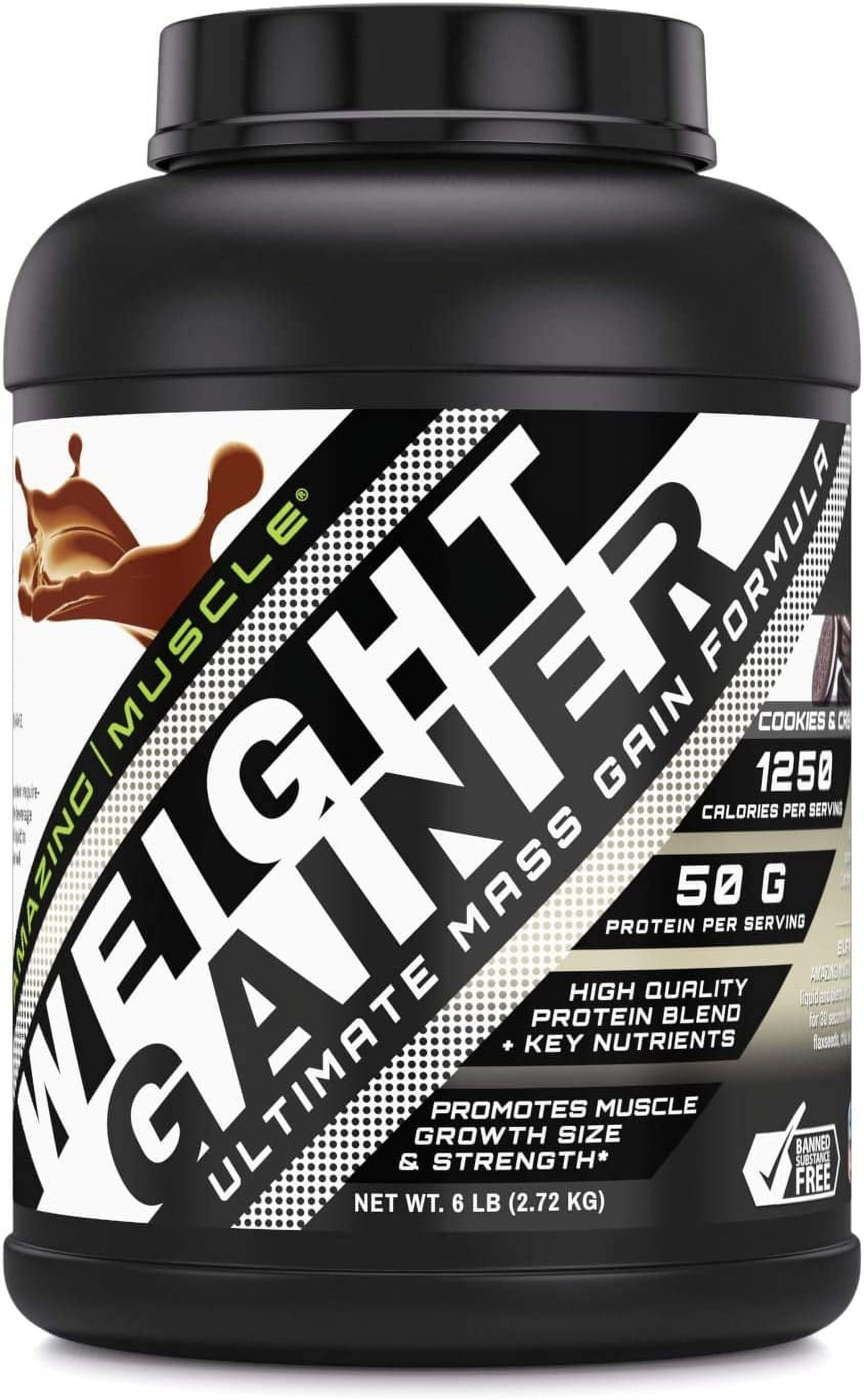Amazing Muscle Whey Protein Gainer - 6 Lb - Supports Lean Muscle Growth ...