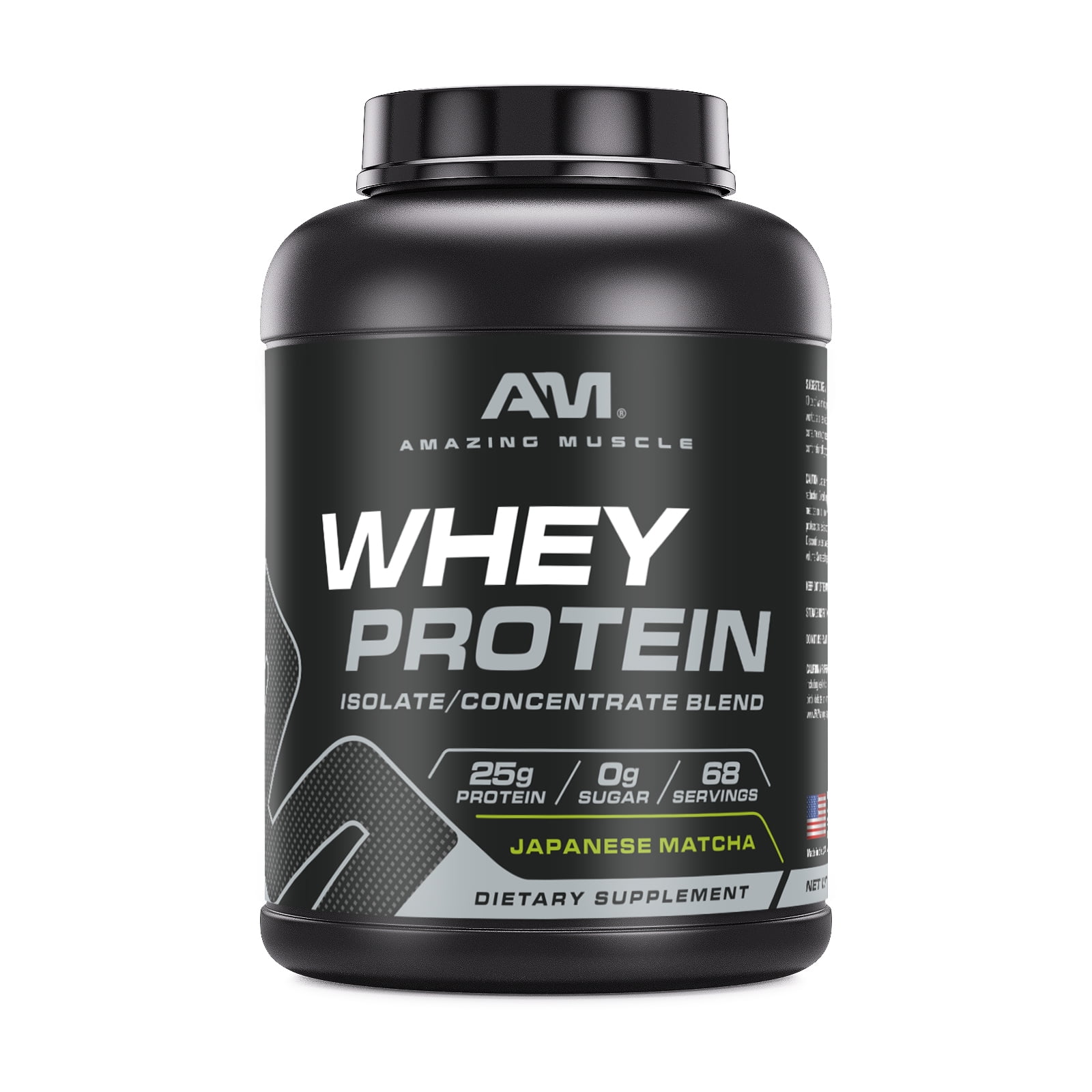 Amazing Muscle Whey Protein Powder, Japanese Matcha Flavor, 5 Lbs, 68 ...