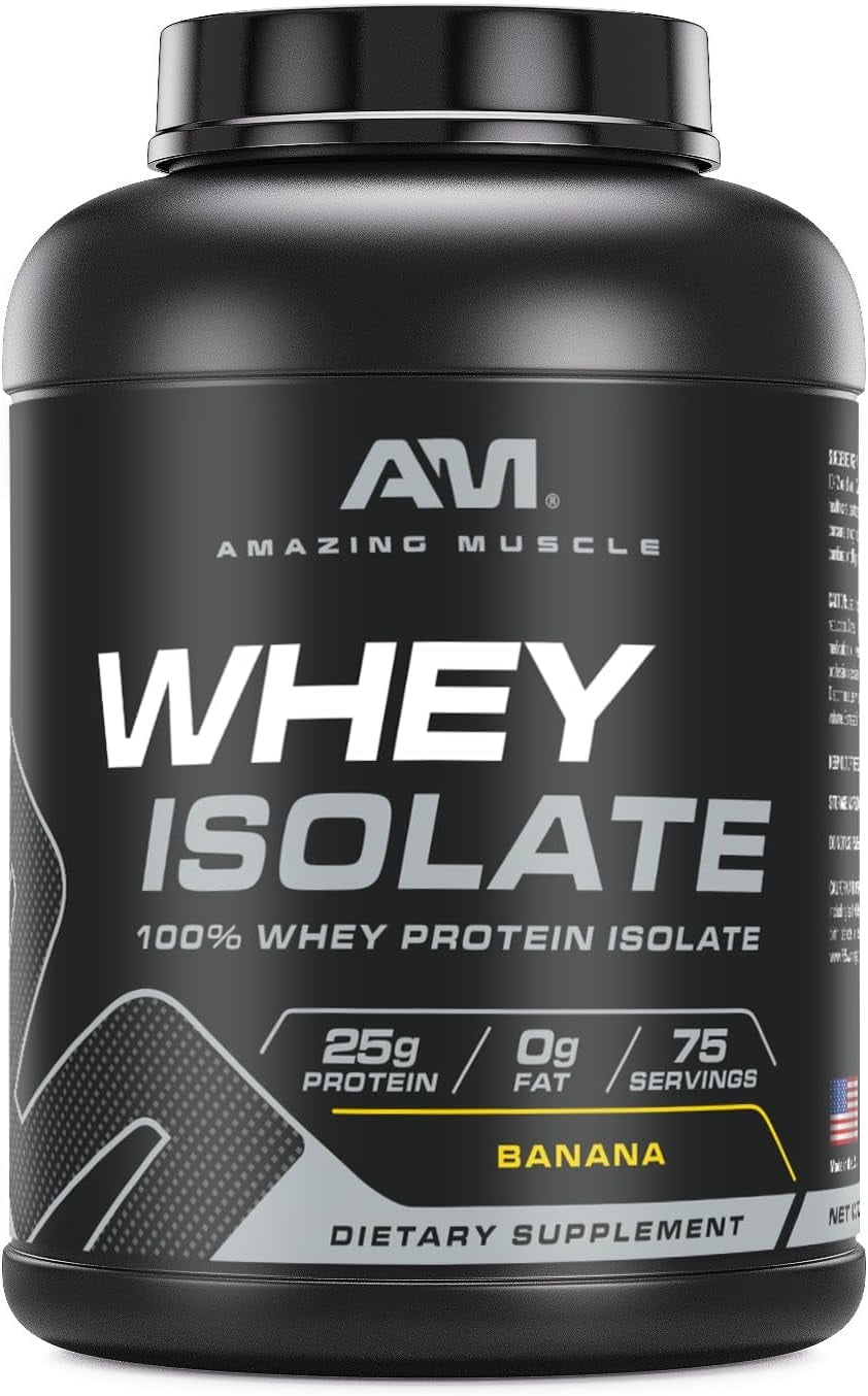 Free Shipping! Amazing Muscle Whey Protein Isolate Powder 5Lbs Banana ...