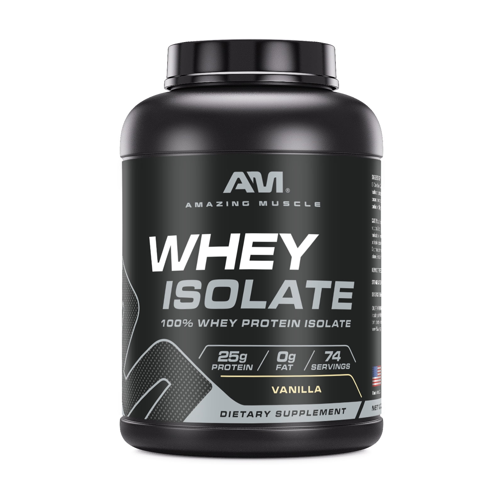 Amazing Muscle Whey Protein Isolate Powder 5Lbs Vanilla Flavor | 25 ...
