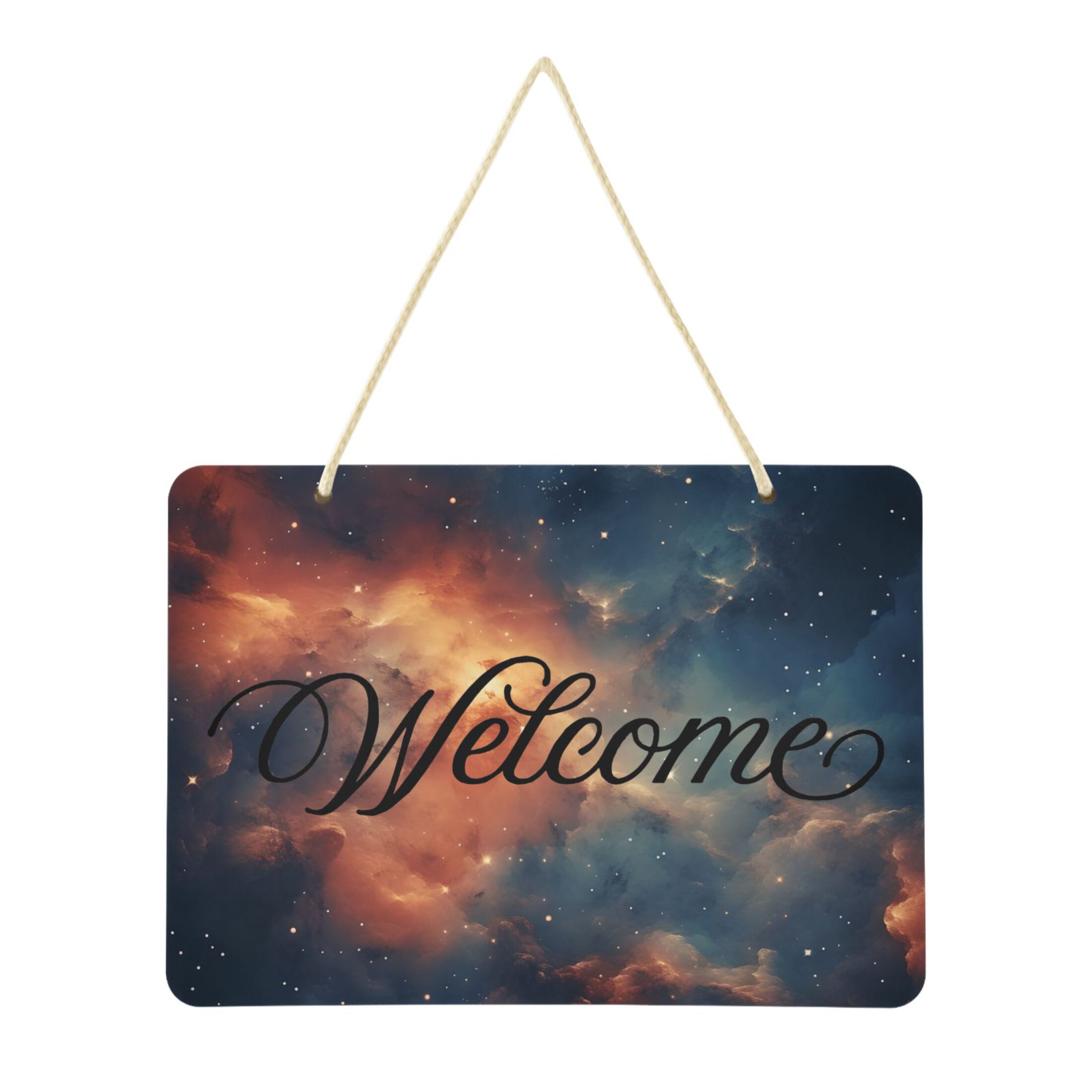 Amazing Nebula Cloud Welcome Sign Front Door PVC 14x10 inch Hanger ...