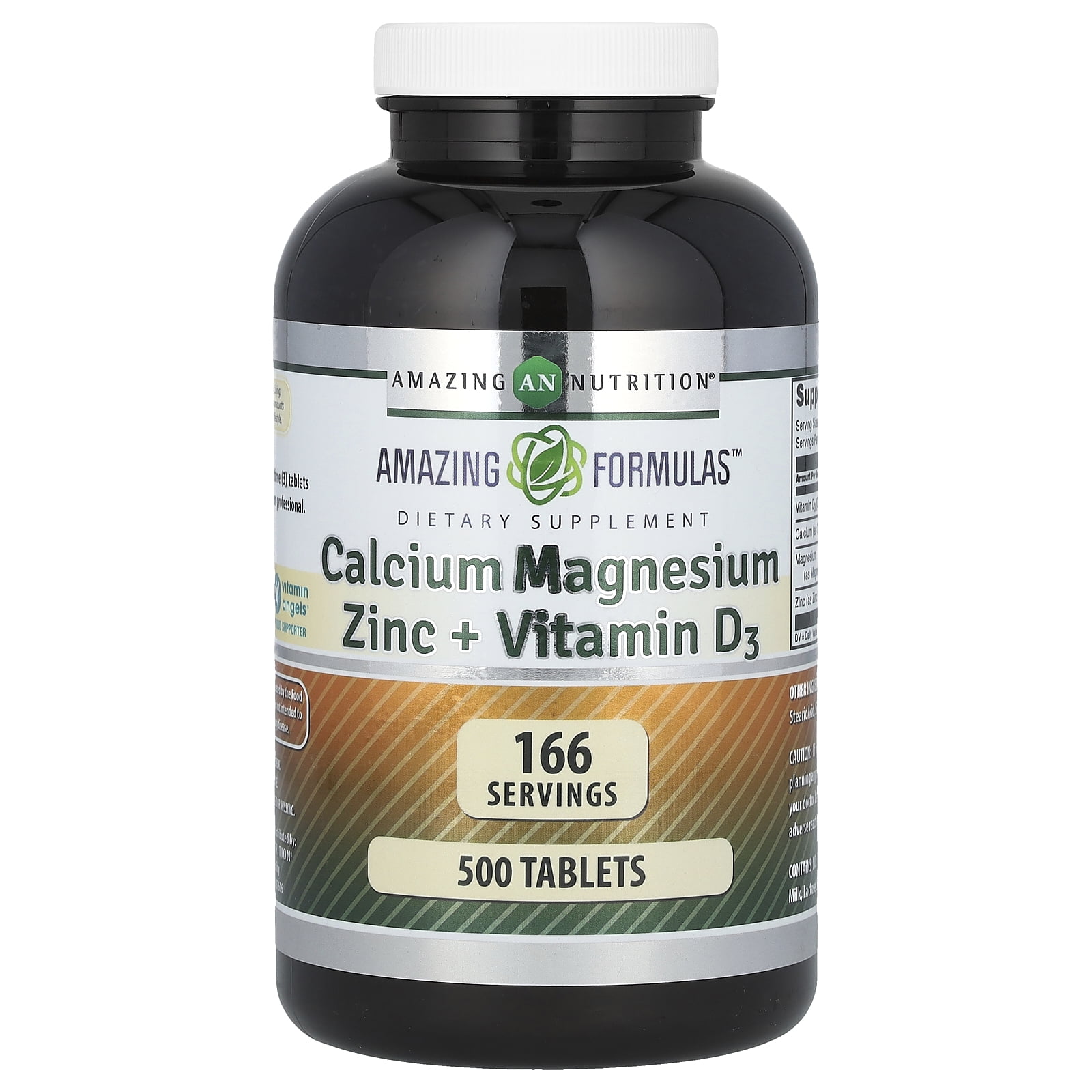 Amazing Formulas Calcium Magnesium Zinc Supplement, Vitamin D3, Bone ...