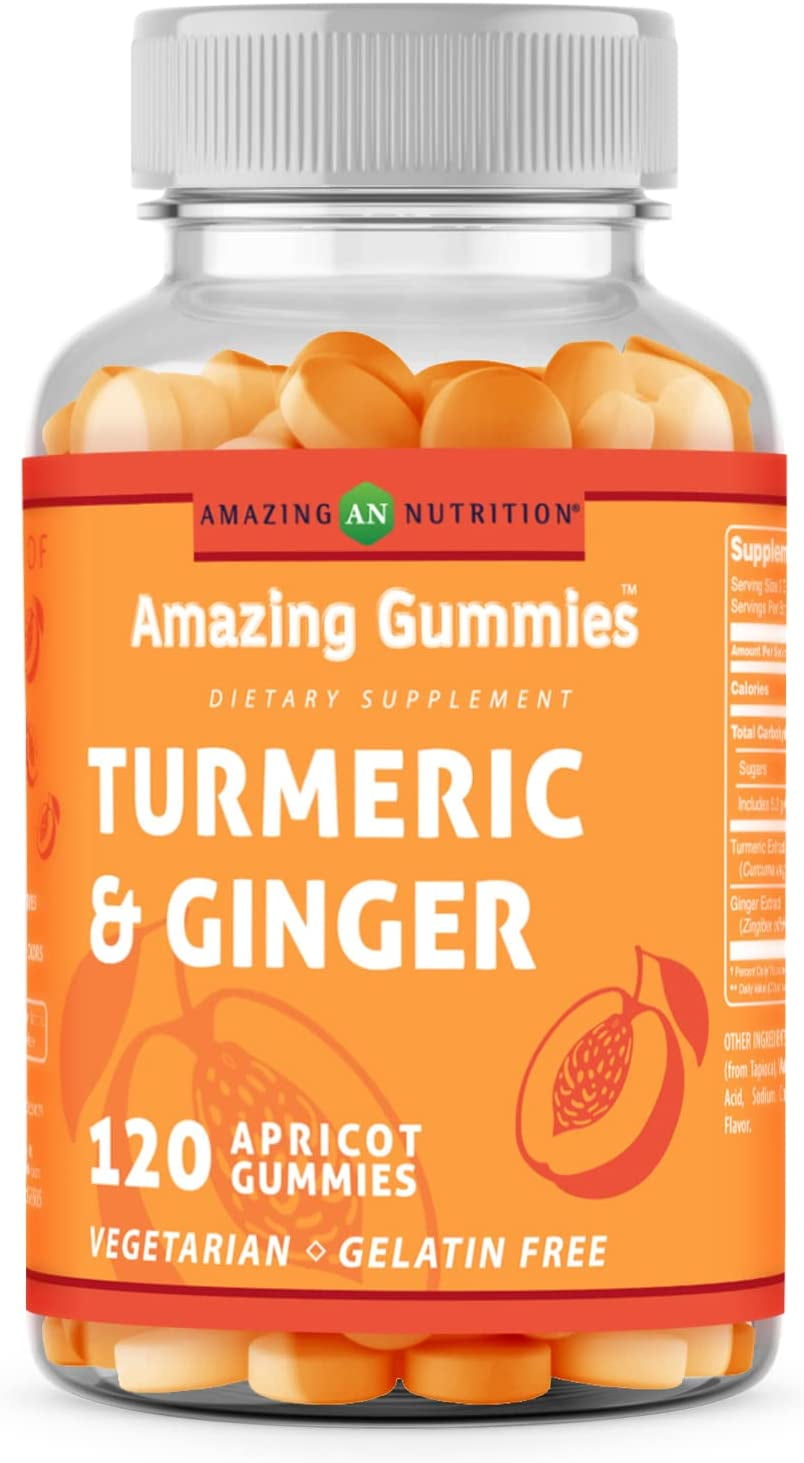 Amazing Nutrition Amazing Gummies, Turmeric & Ginger, Apricot, 120 ...