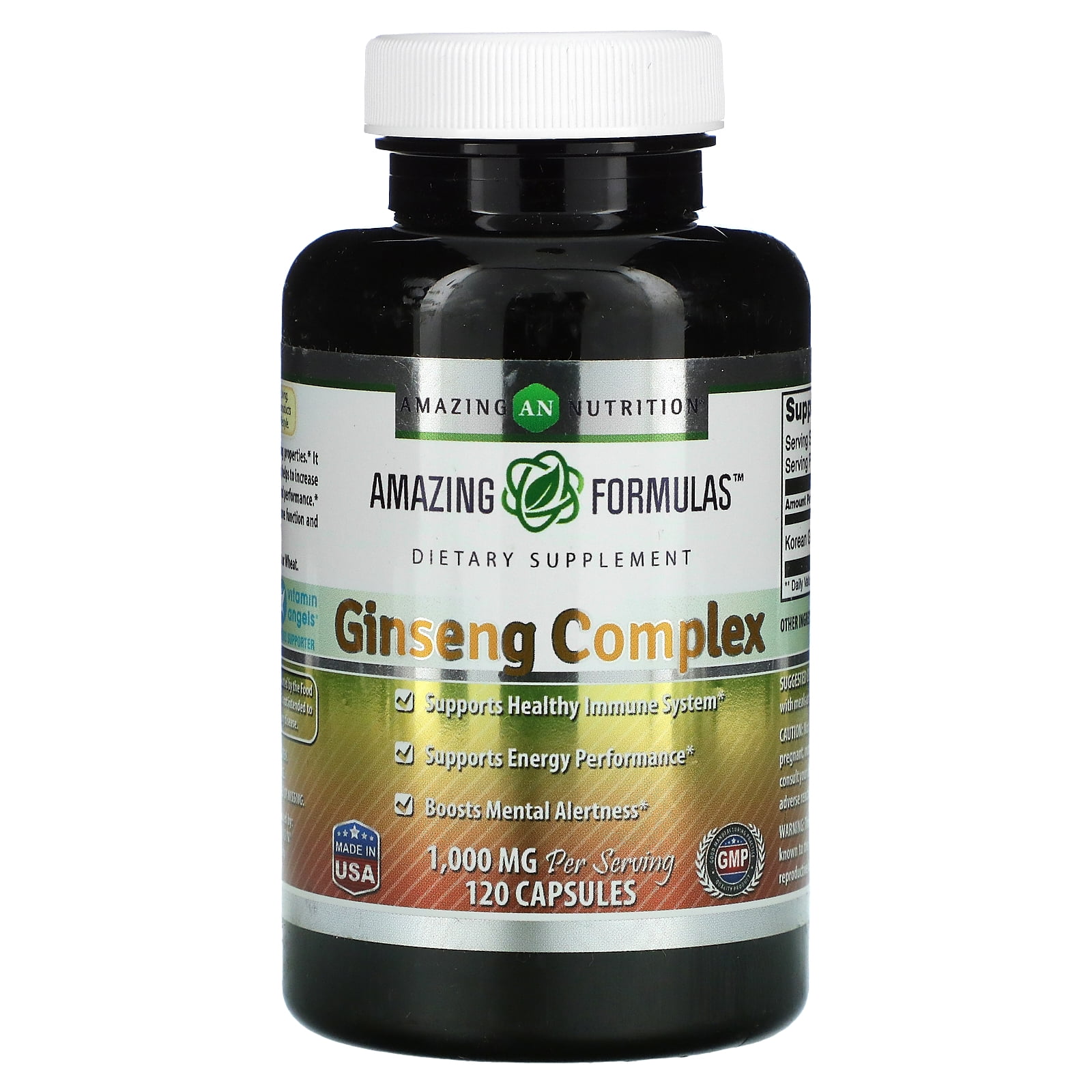 Amazing Nutrition Ginseng Complex - 1000 mg, Energy Performance, Immune ...