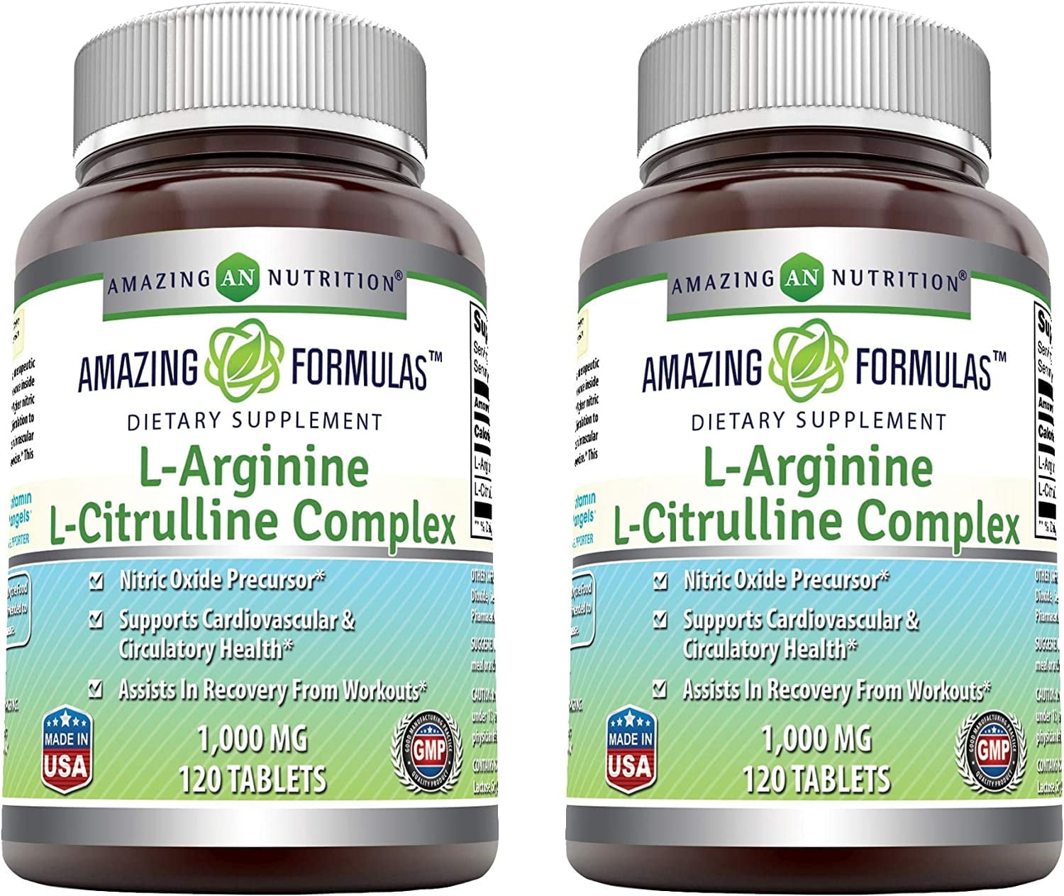 Amazing Formulas L-Arginine/L-Citrulline Complex 1000mg Per Serving 120 ...