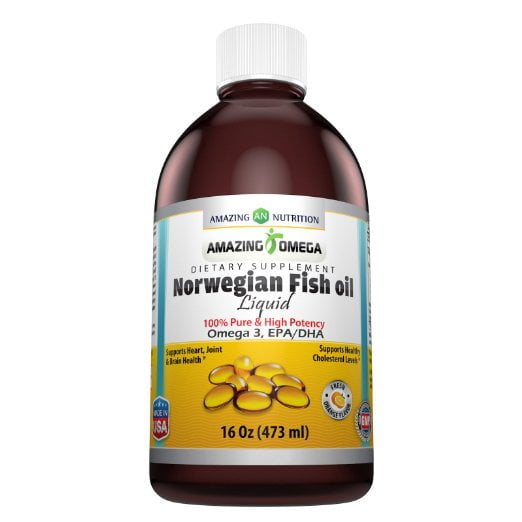Amazing Omega Norwegian Fish Oil Supplement, Fresh Orange Flavour, 16 ...