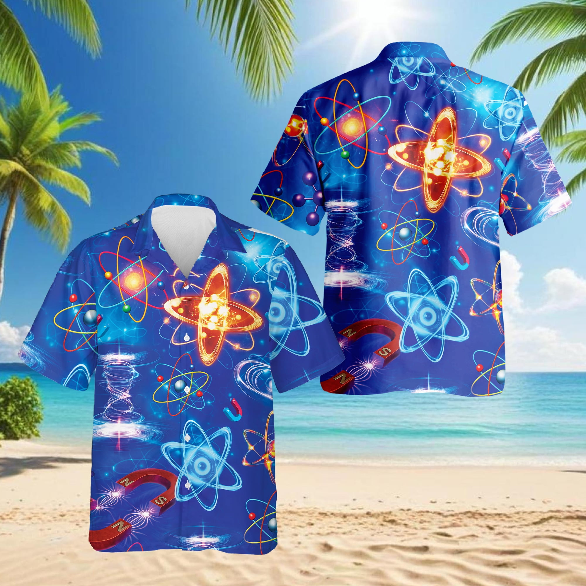 Amazing Physics Hawaiian Shirt for Men, Science Style, Button Down ...