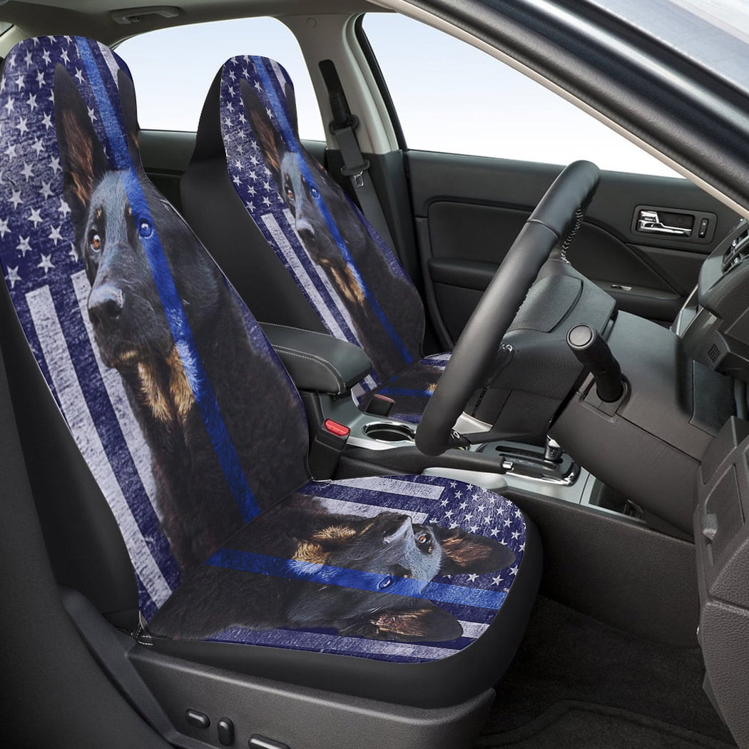 Amazing Police K9 Thin Blue Line Seat Covers Cars, Car Truck SUV 2 Piec ...