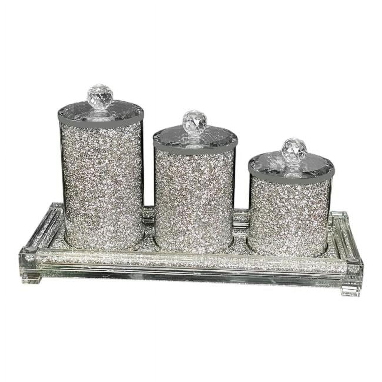 Ambrose Exquisite Three Glass Canister with Tray in Gift Box - Walmart.com