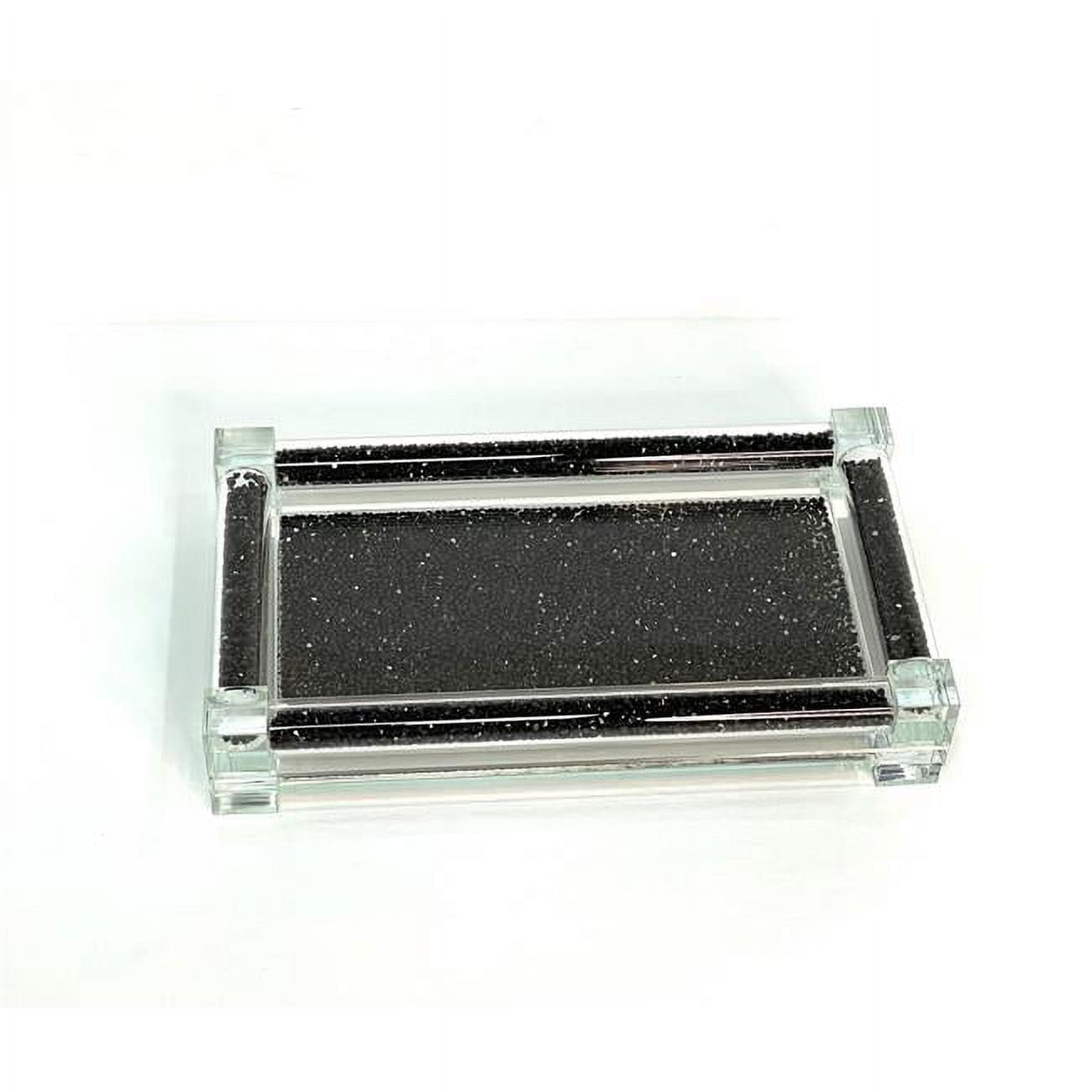 Amazing Rugs, LLC Ambrose Exquisite Small Glass Tray in Gift Box Black ...