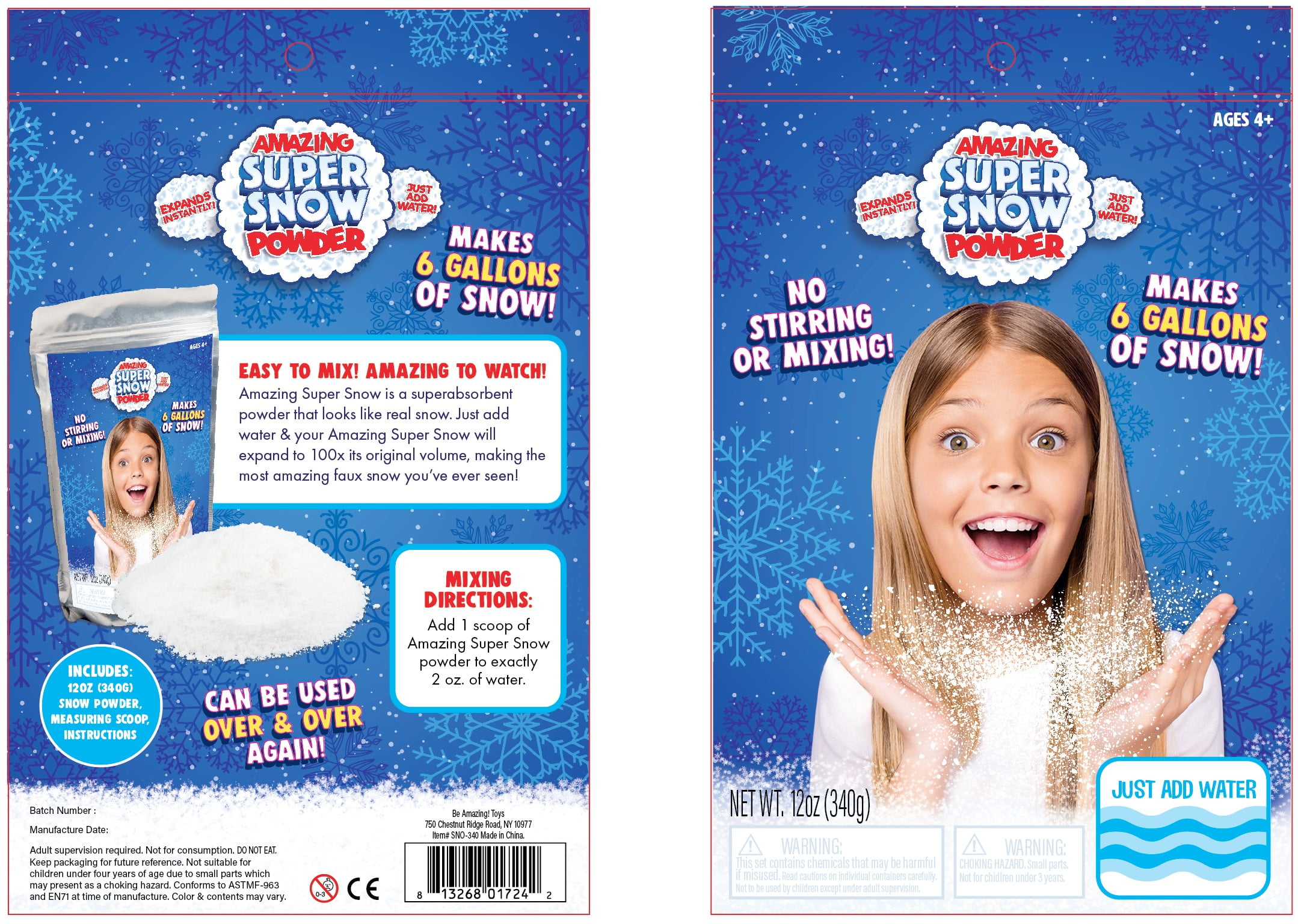 Amazing Super Snow Powder - Faux Snow for Inside or Out - Just Add ...