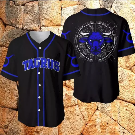 Amazing Taurus Blue Black Birthday Gift 3D Baseball Jersey Shirt ...