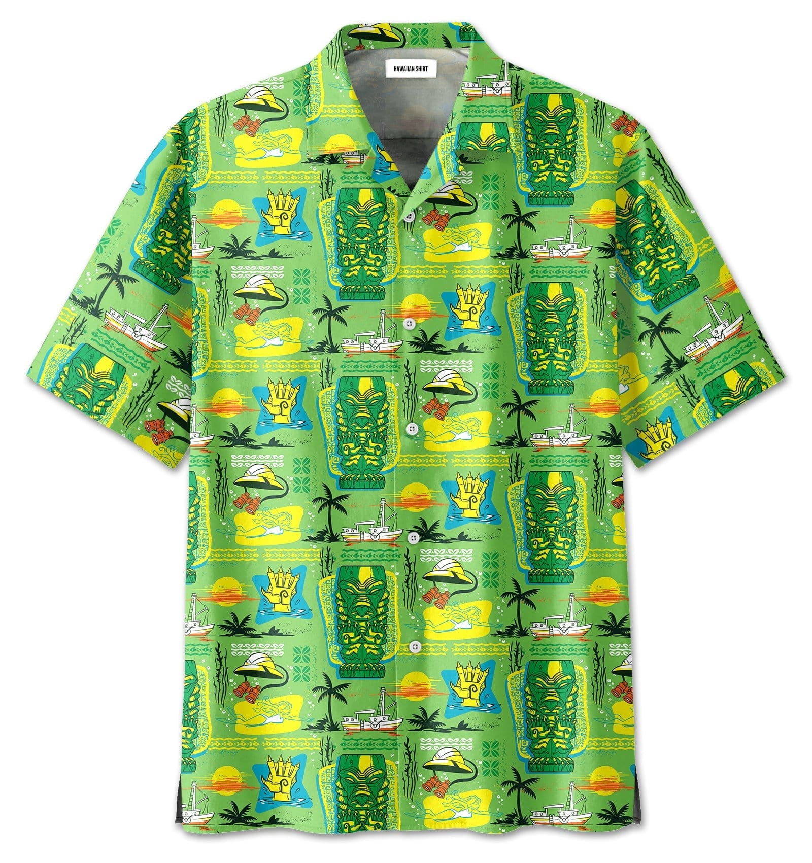 Amazing Tiki Tiki Expeditions Unisex Hawaiian Aloha Shirts title ...