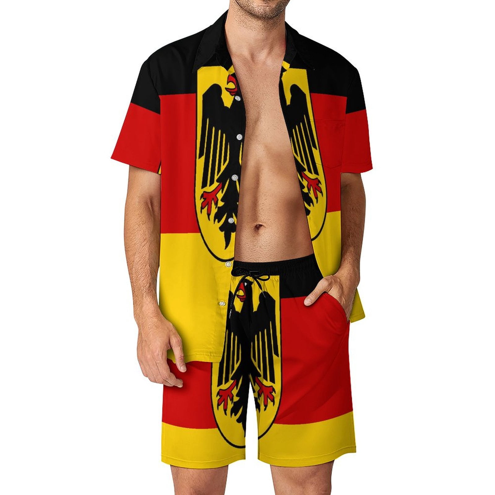 Amazing Vector of German Flag Mens 2 Piece Casual Outfits Short Sleeve ...