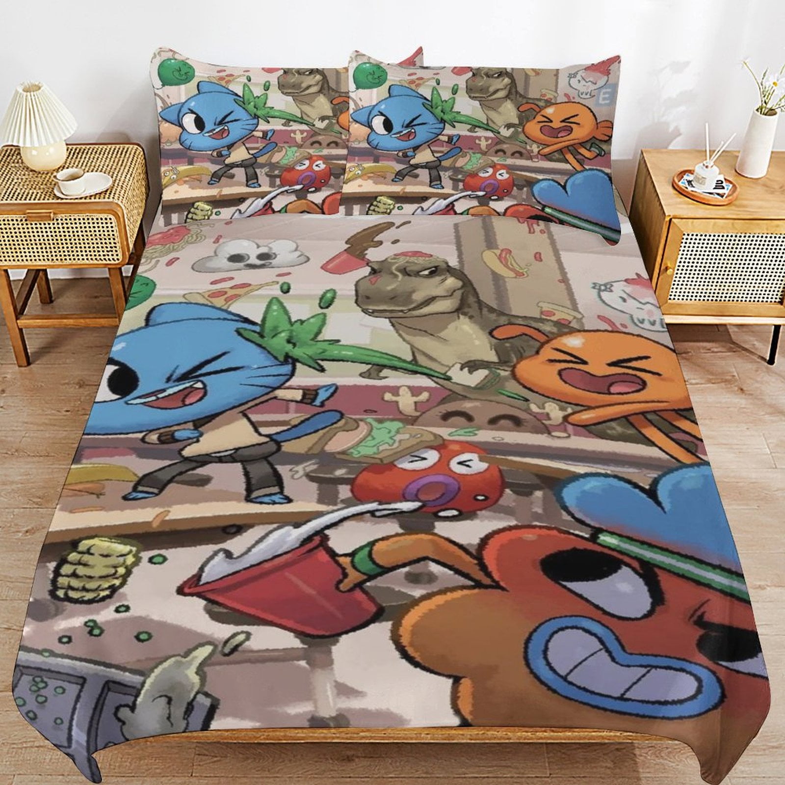 Amazing World of Gumball 3 Piece Anime Comforter Bedding 1 Set Super ...