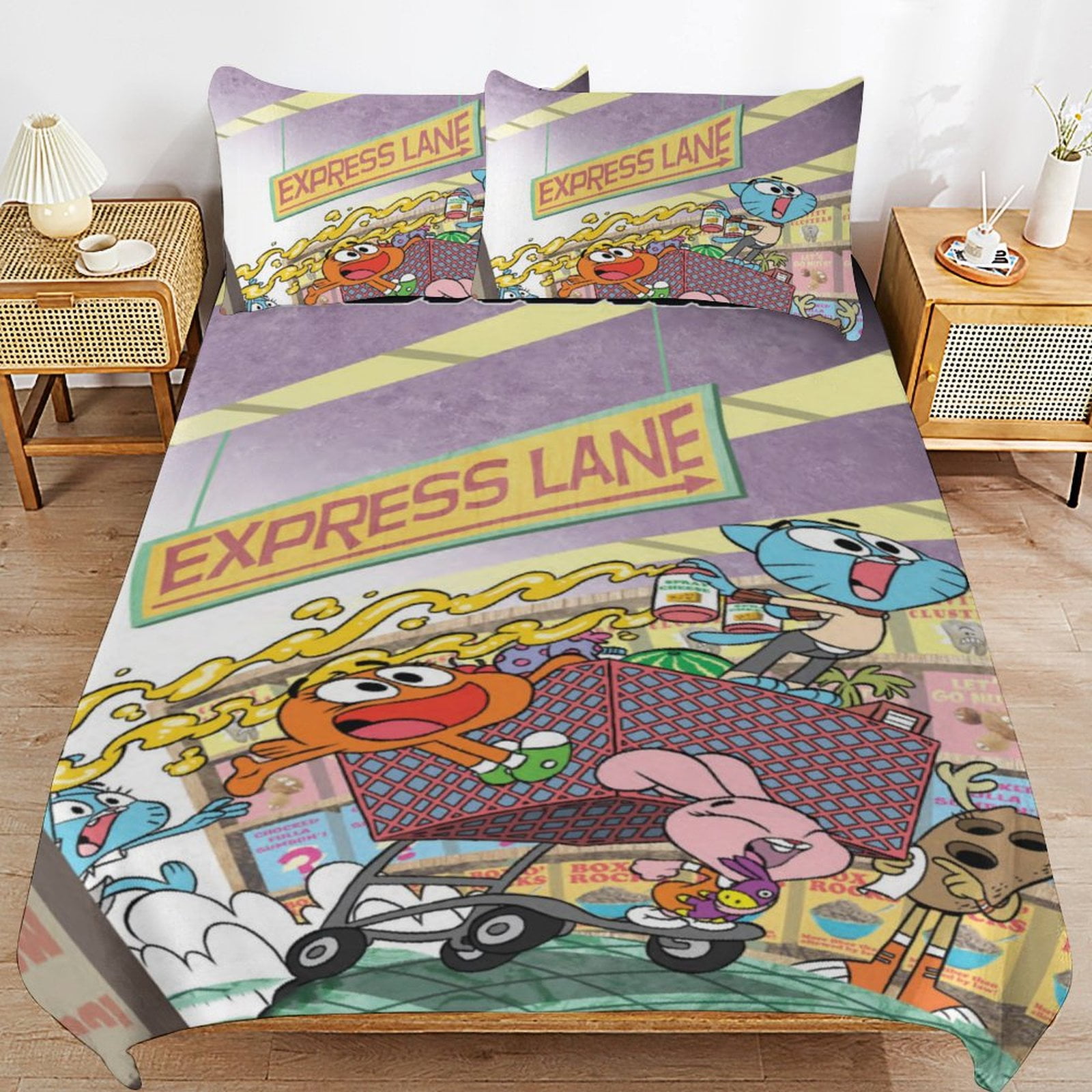 Amazing World of Gumball 3 Piece Anime Comforter Bedding 1 Set Super ...