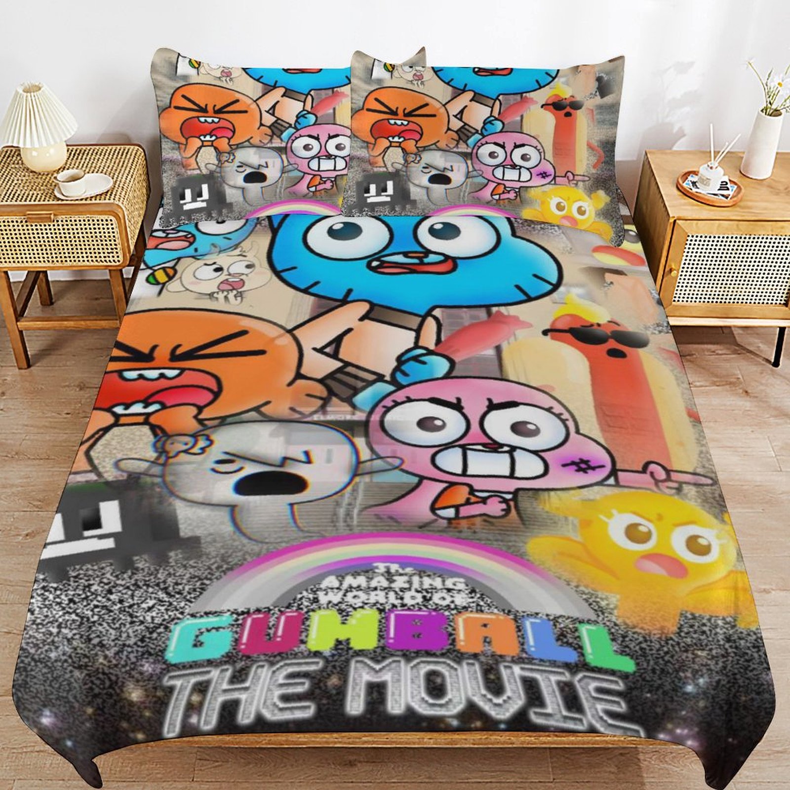 Amazing World of Gumball 3 Piece Anime Comforter Bedding 1 Set Super ...
