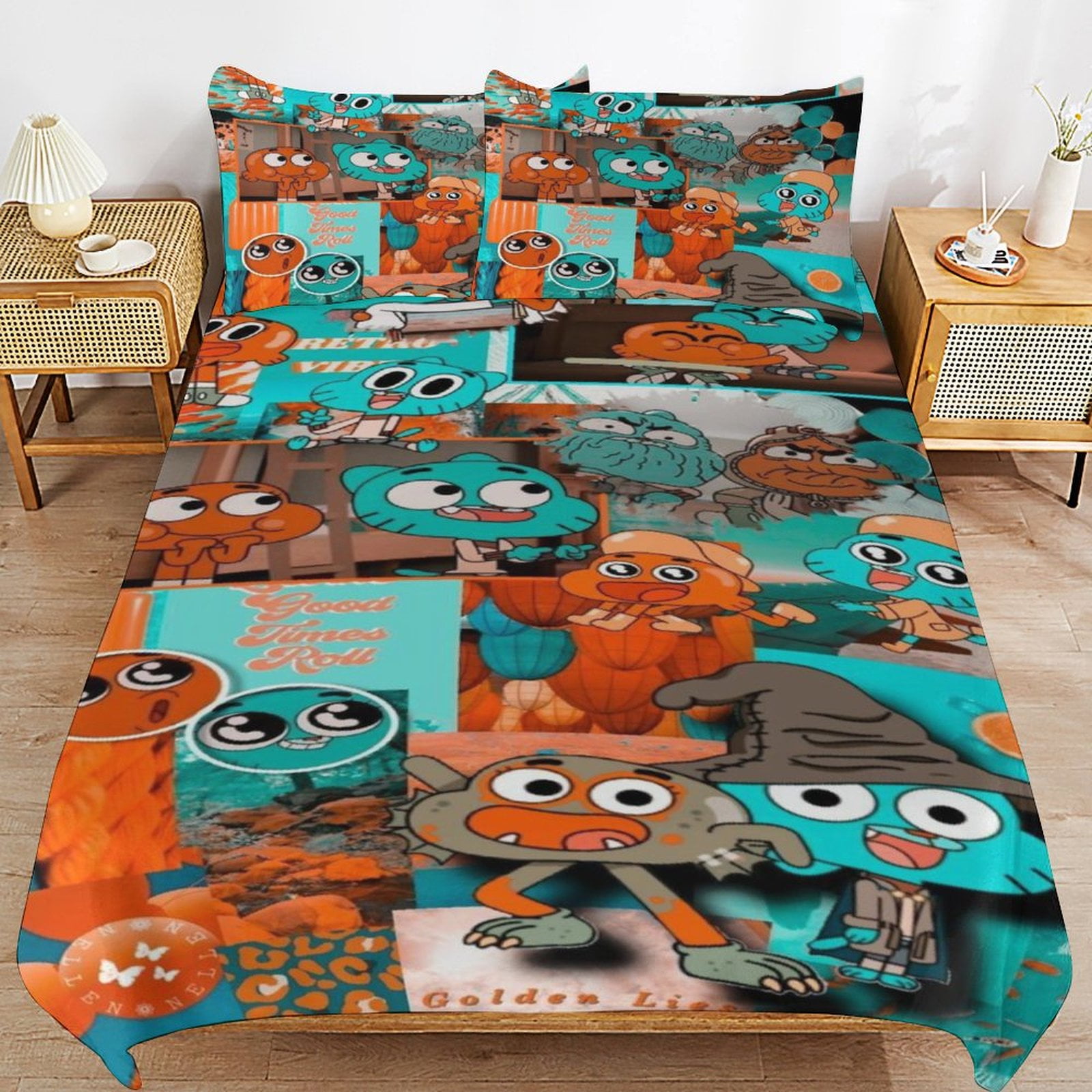 Amazing World of Gumball 3 Piece Anime Comforter Bedding 1 Set Super ...