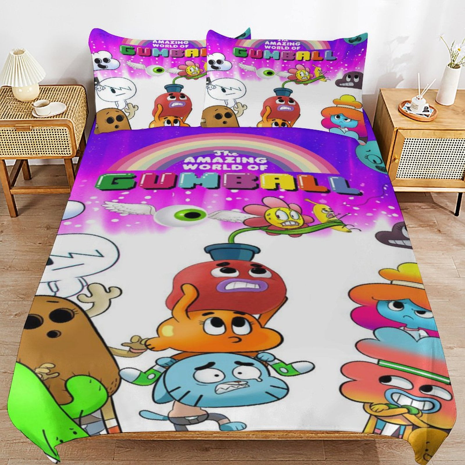 Amazing World of Gumball 3 Piece Anime Comforter Bedding 1 Set Super ...